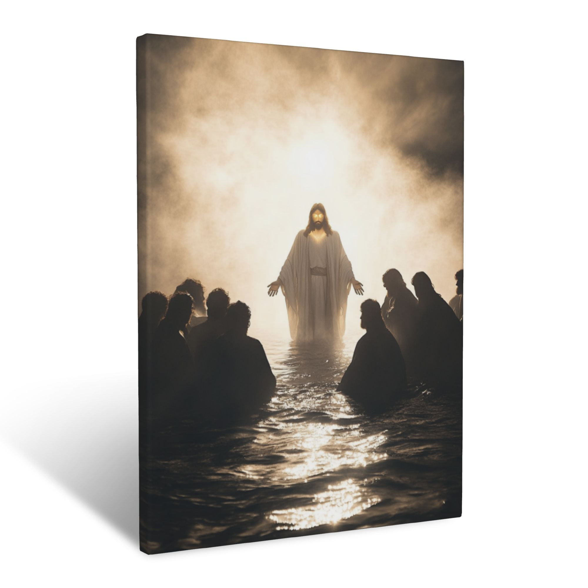 CozyNet Jesus Standing At The Sea Of Galilee, Glowing Softly As He ...