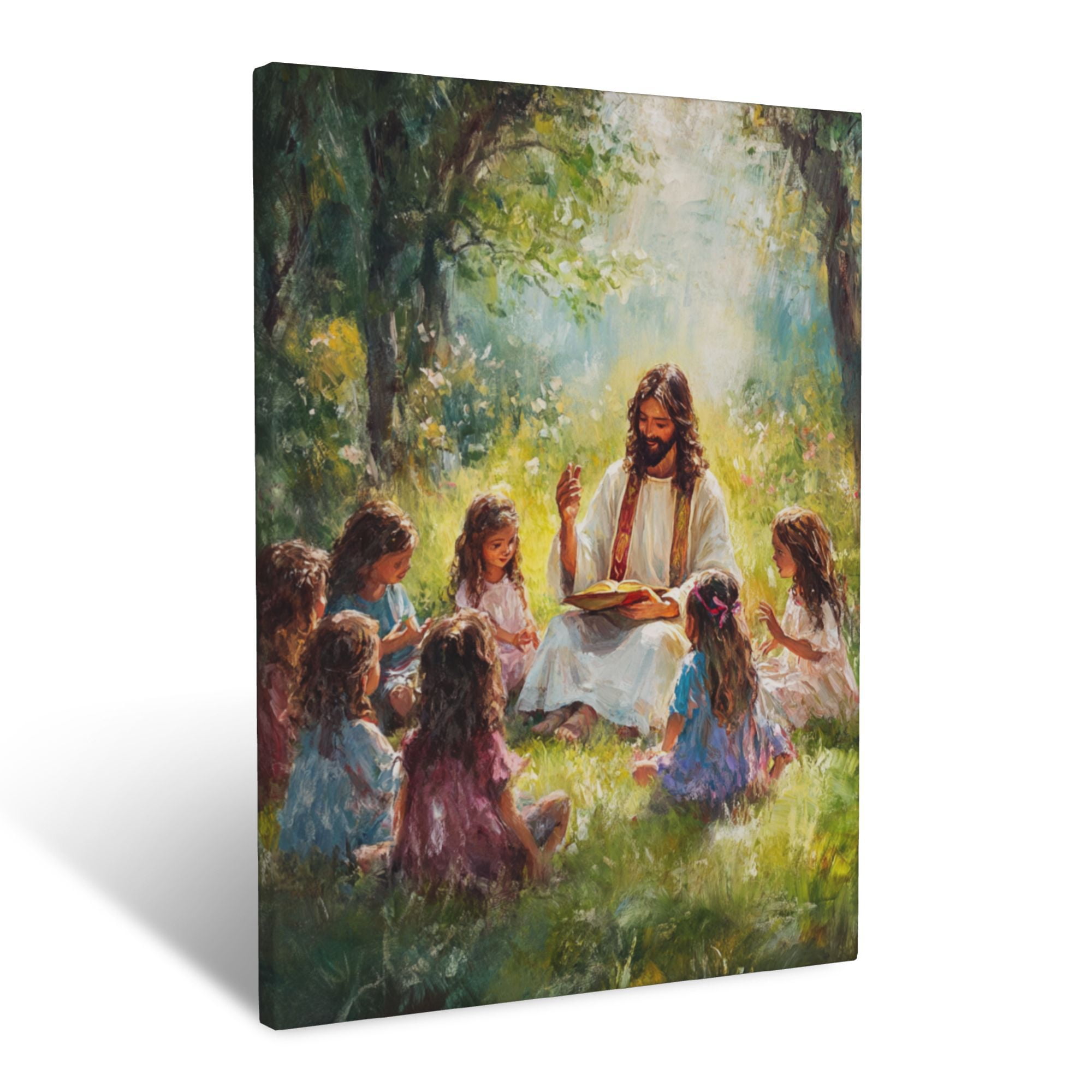 CozyNet Jesus Teaching Children In A Meadow Surrounded By Soft Rays Of ...