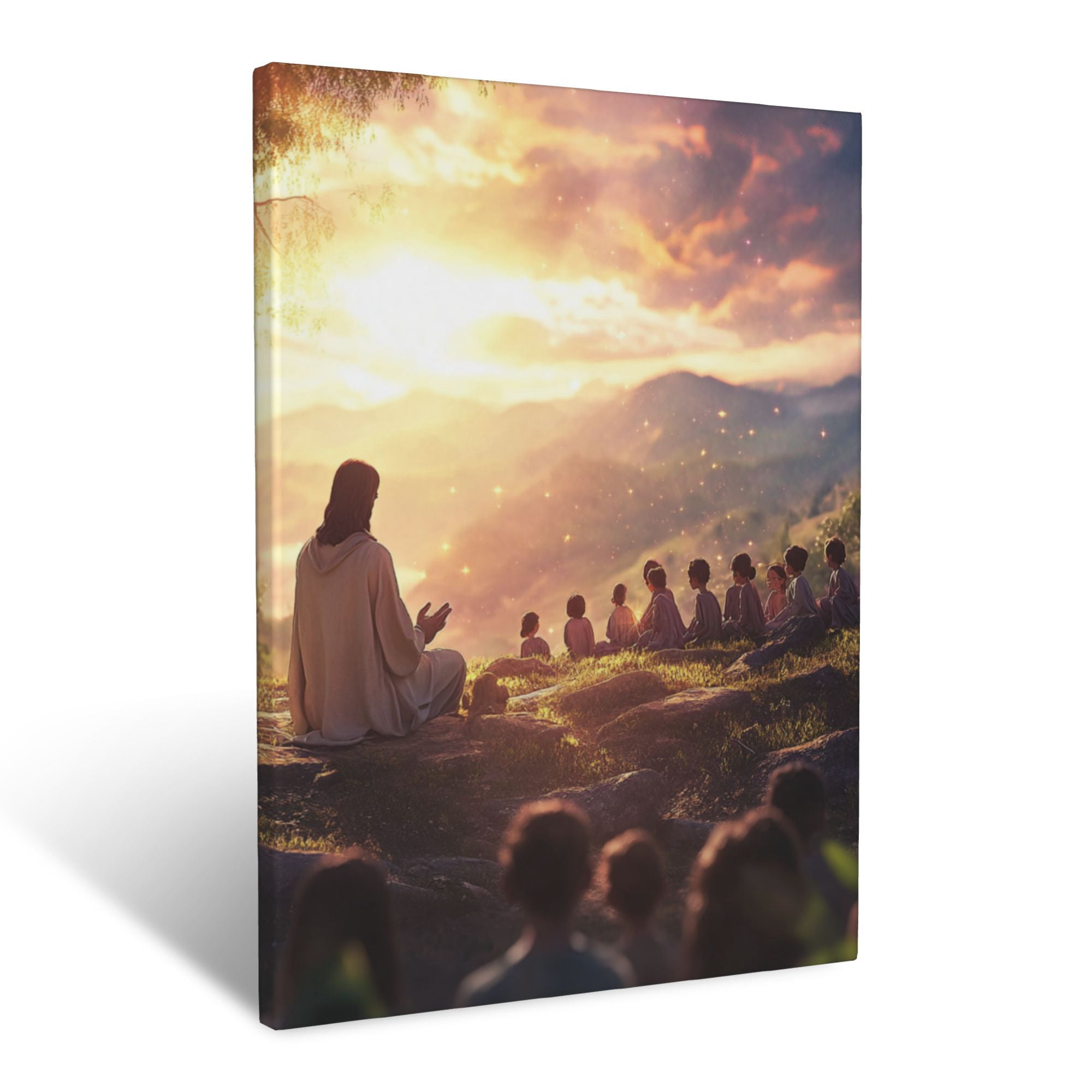 CozyNet Jesus Teaching Children On A Glowing Hillside With Divine Light ...