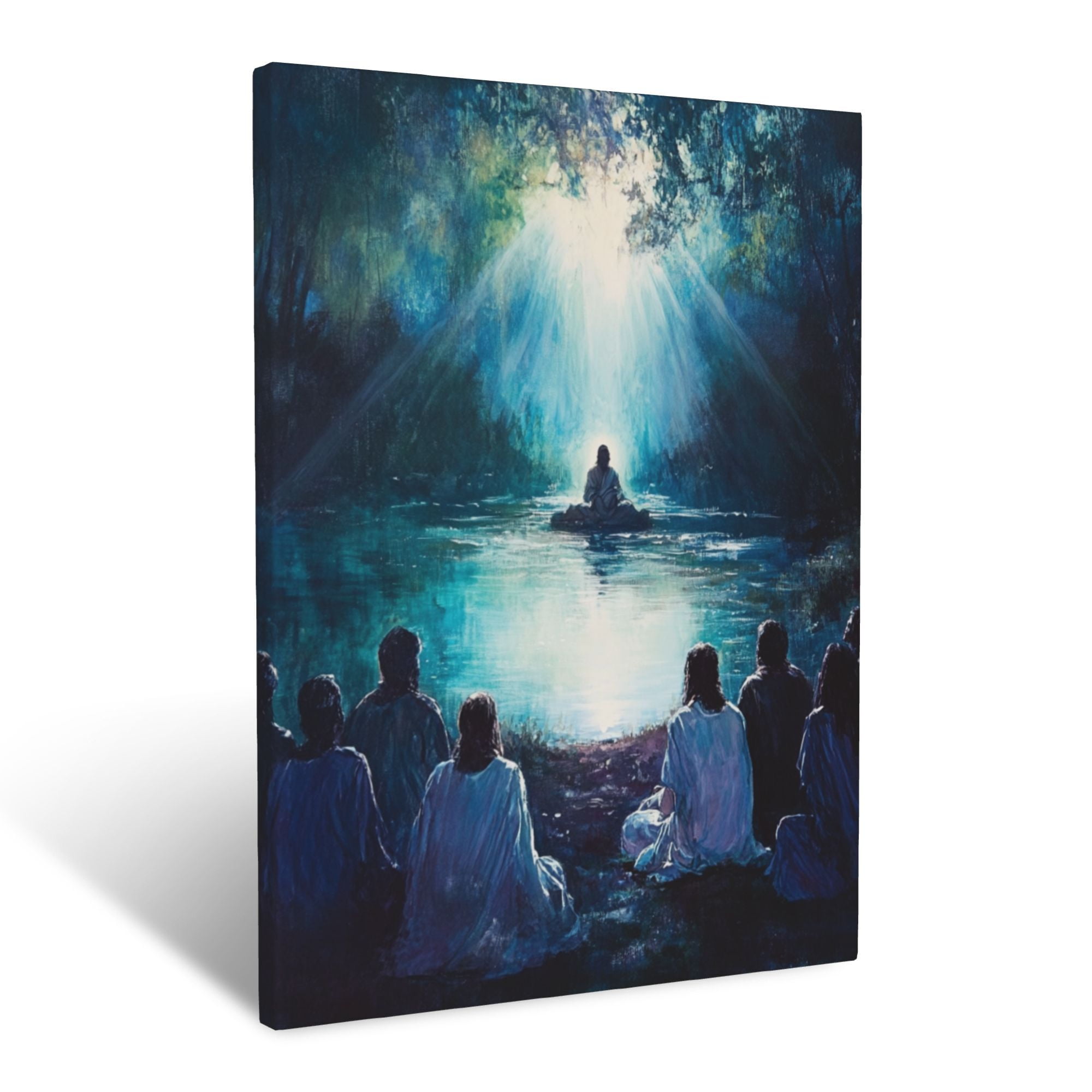 CozyNet Jesus Teaching Disciples Beside A Glowing Lake With Divine Rays ...