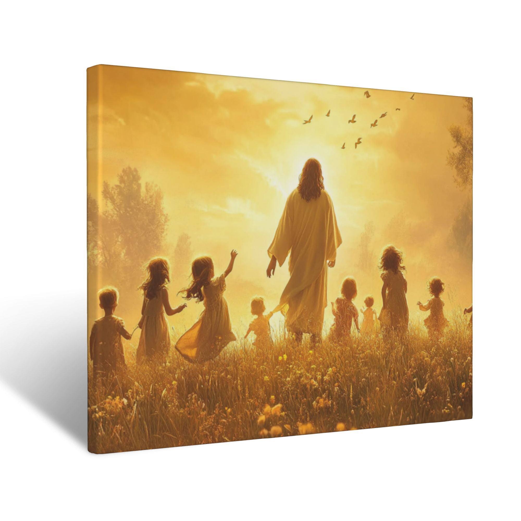 CozyNet Jesus Walking Among Glowing Children Playing In A Peaceful ...