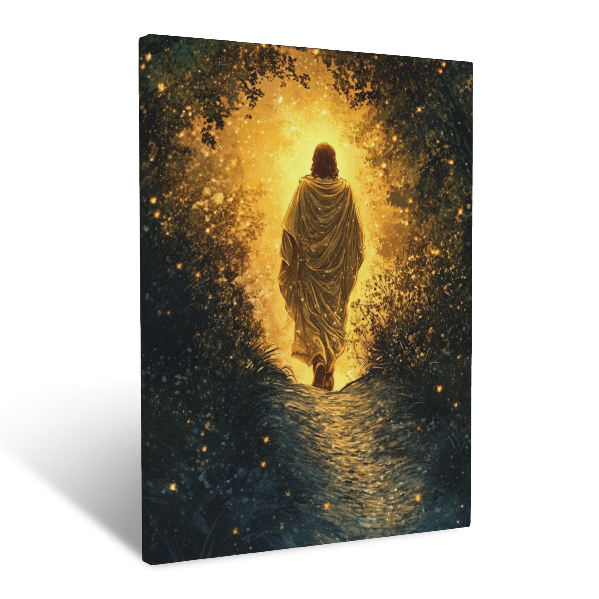 CozyNet Jesus Walking On A Narrow Path Glowing Details & Biblical ...