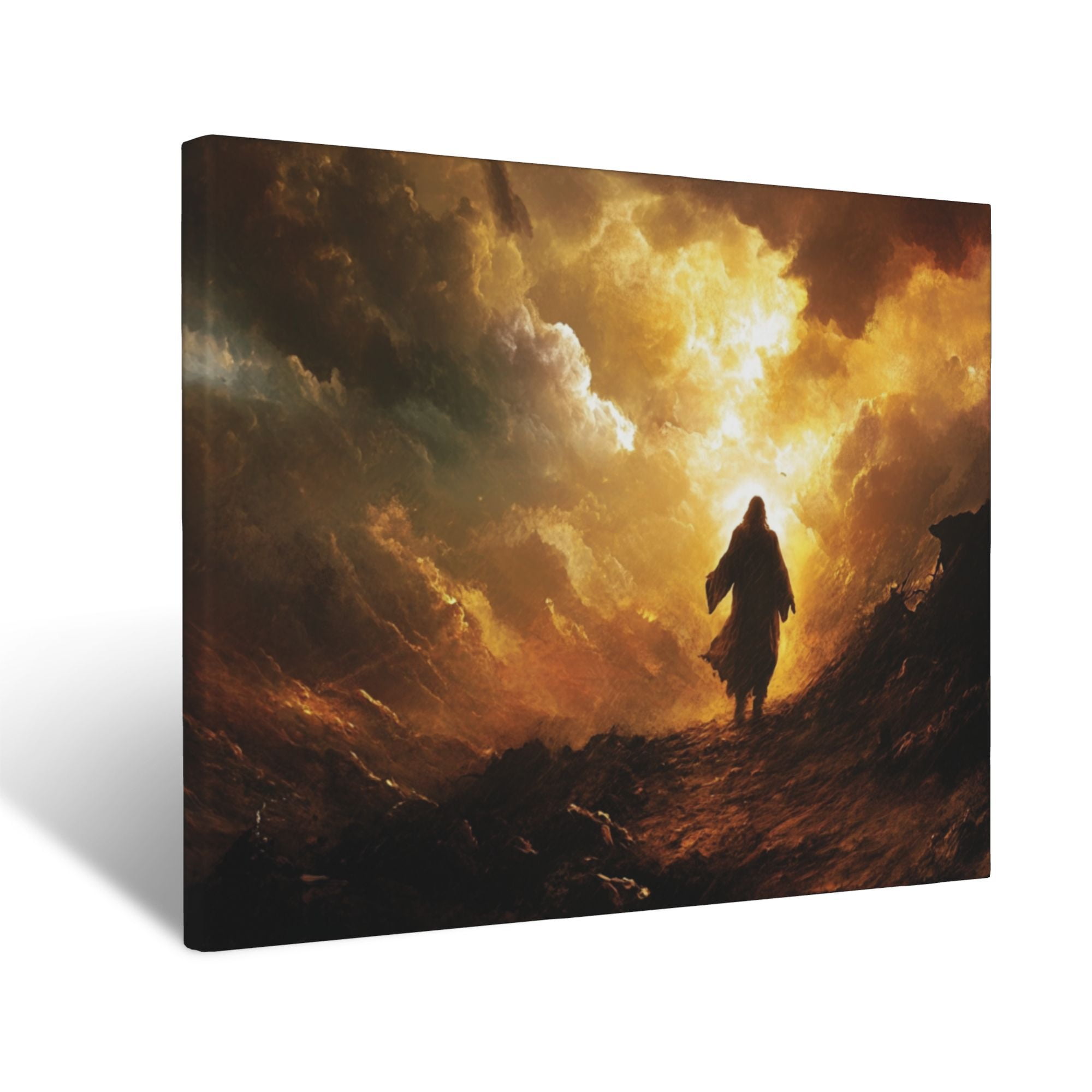 CozyNet Jesus Walking Through A Storm, Glowing With Divine Peace Under ...