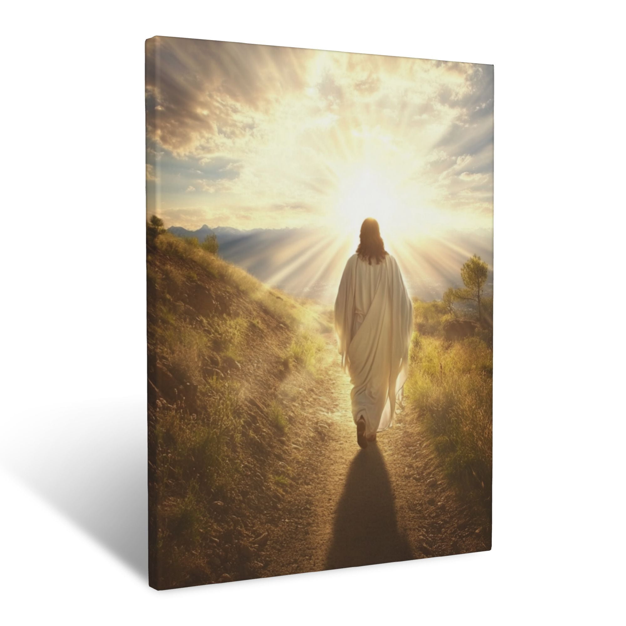CozyNet Jesus Walking Towards A Glowing Horizon Serene Sacred Journey ...