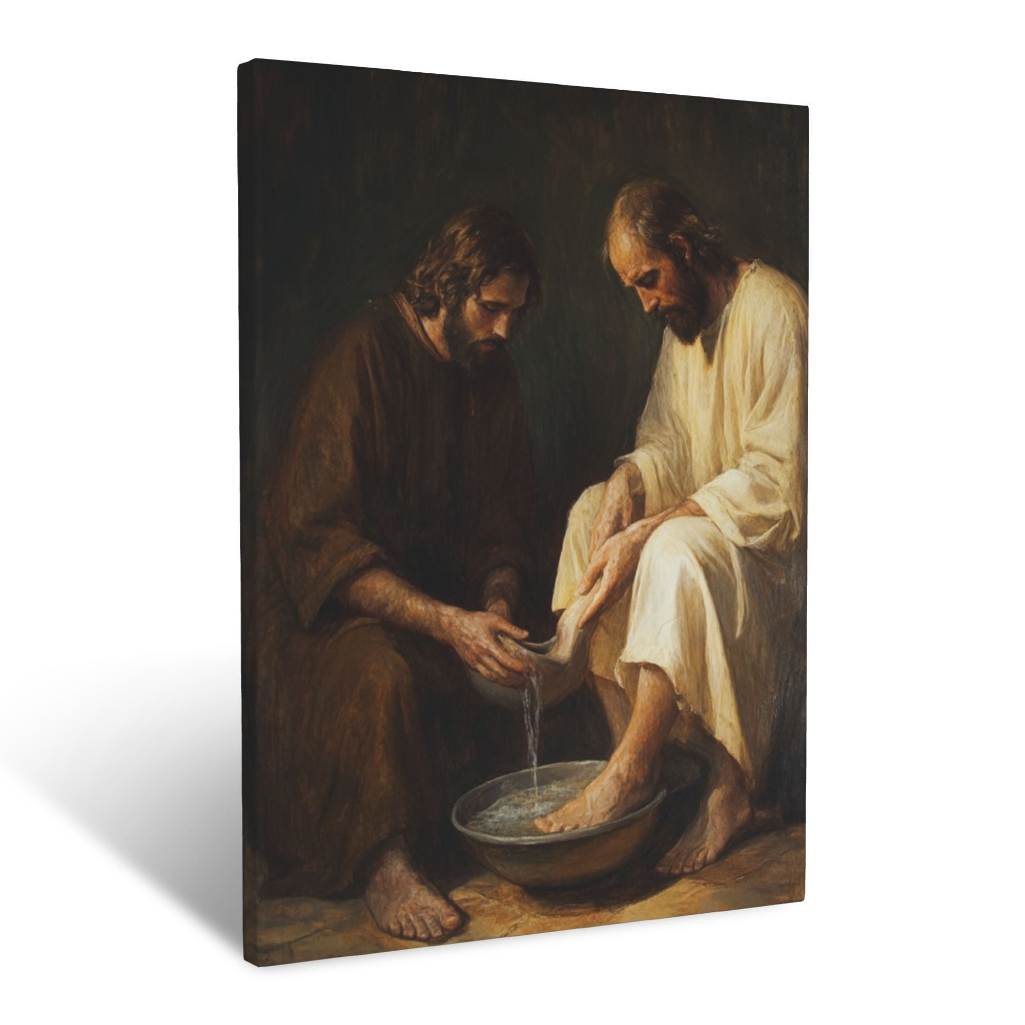 CozyNet Jesus Washing A Disciple Feet Glowing With Humility & Divine ...