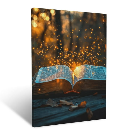CozyNet Open Bible With Glowing Pages, Vibrant Sunlight Illuminating ...