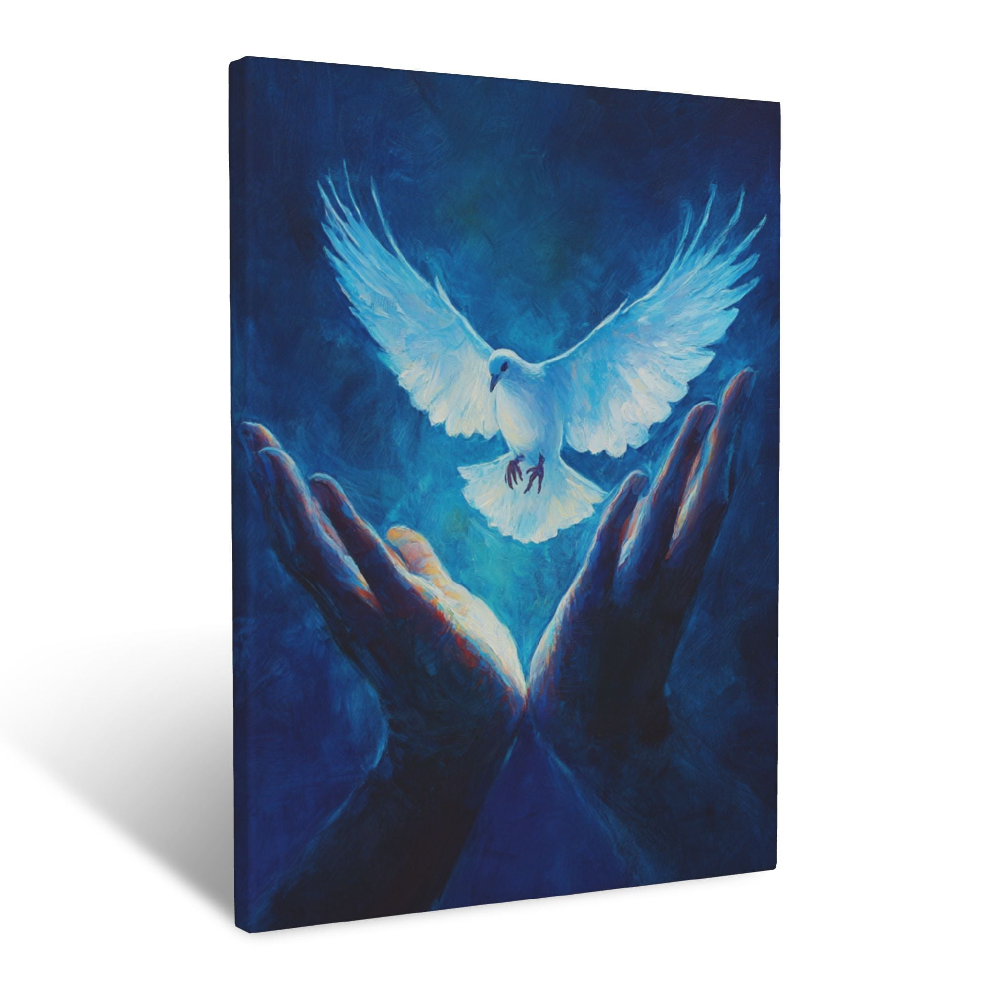 CozyNet Open Hands With Glowing Light, Releasing A Peaceful Dove Into ...