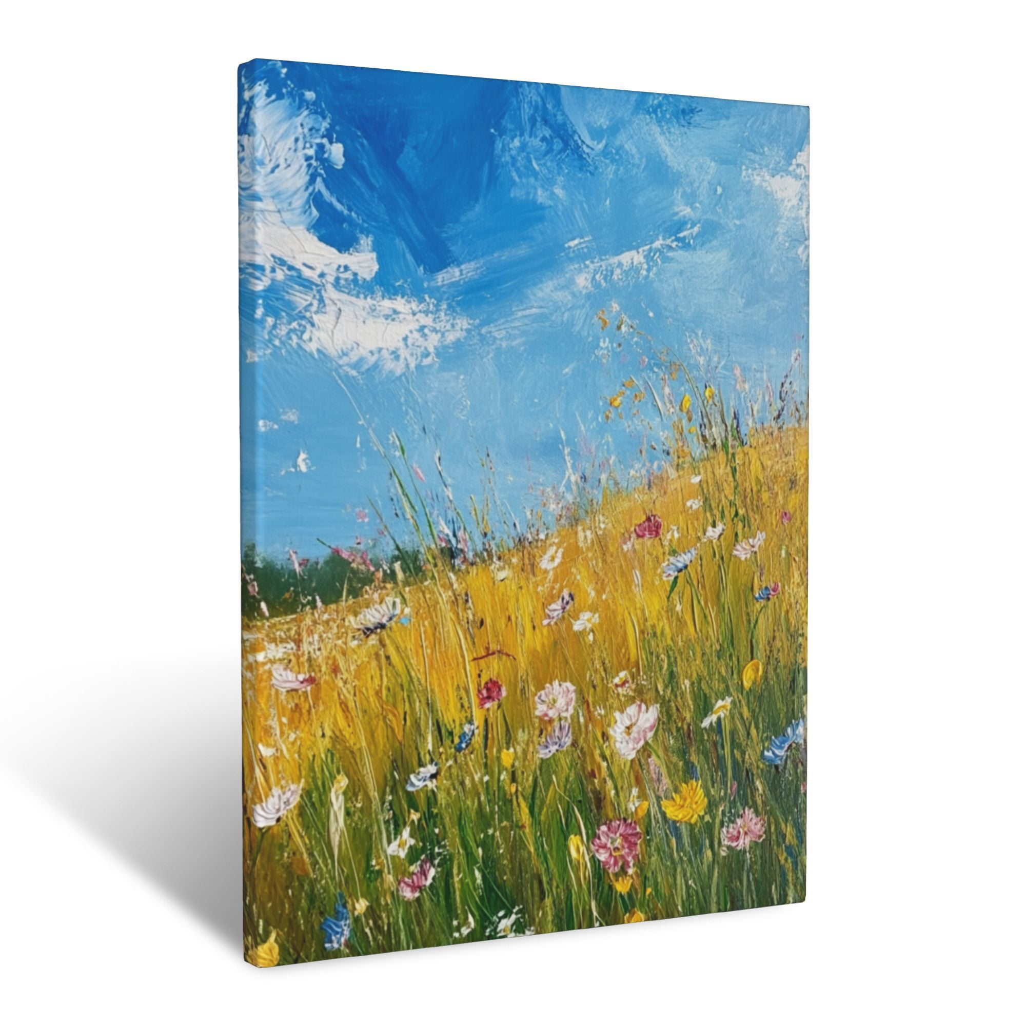 CozyNet Peaceful Field Of Wildflowers Swaying Under Bright Blue Skies ...