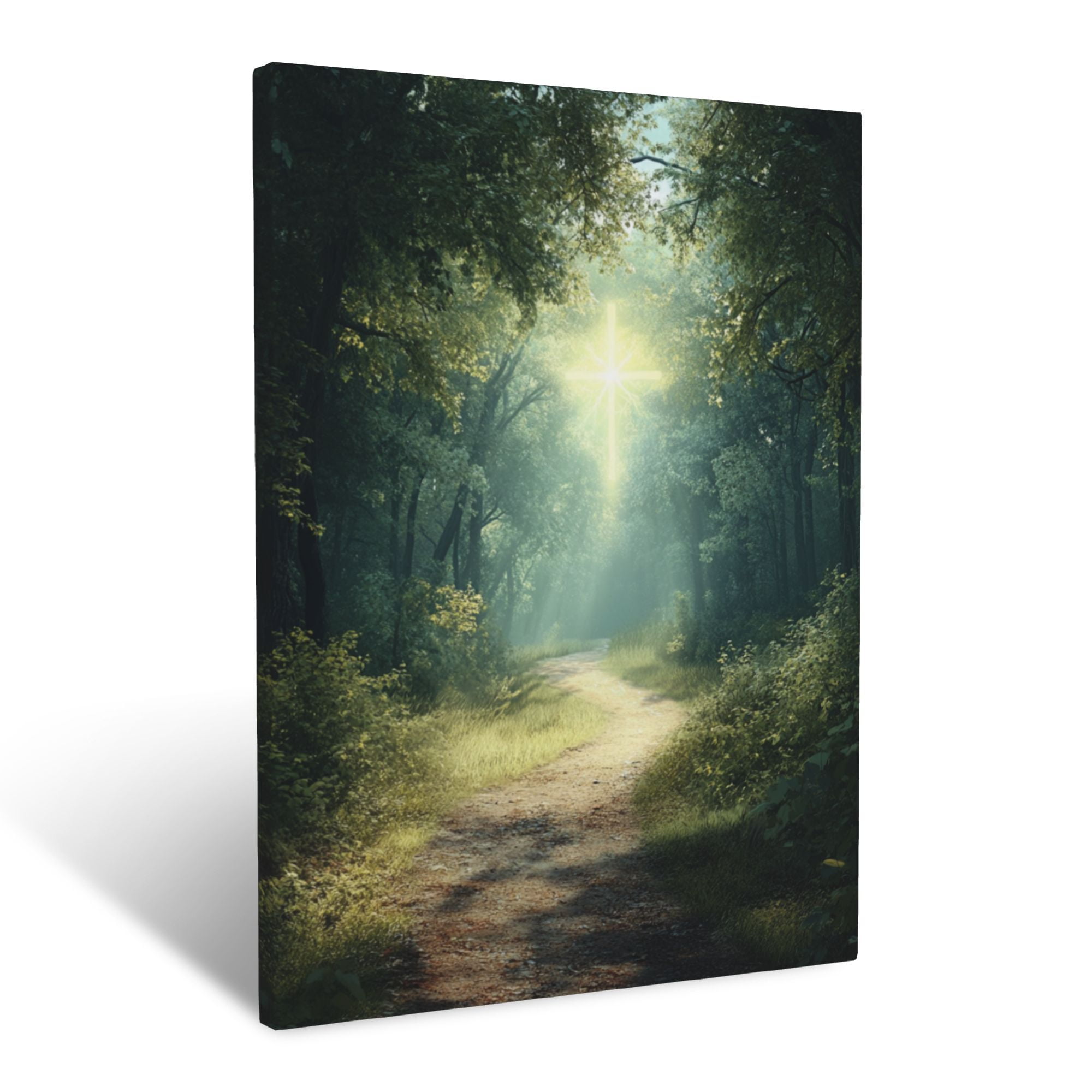 CozyNet A Peaceful Path Winding Through A Forest, With A Radiant Cross ...