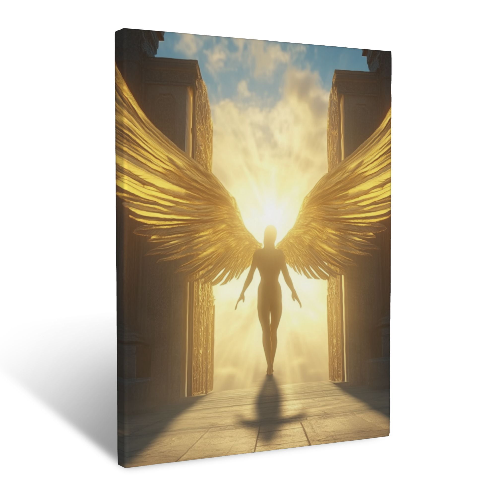 CozyNet A Radiant Angel With Golden Wings Standing Guard At The Gates ...