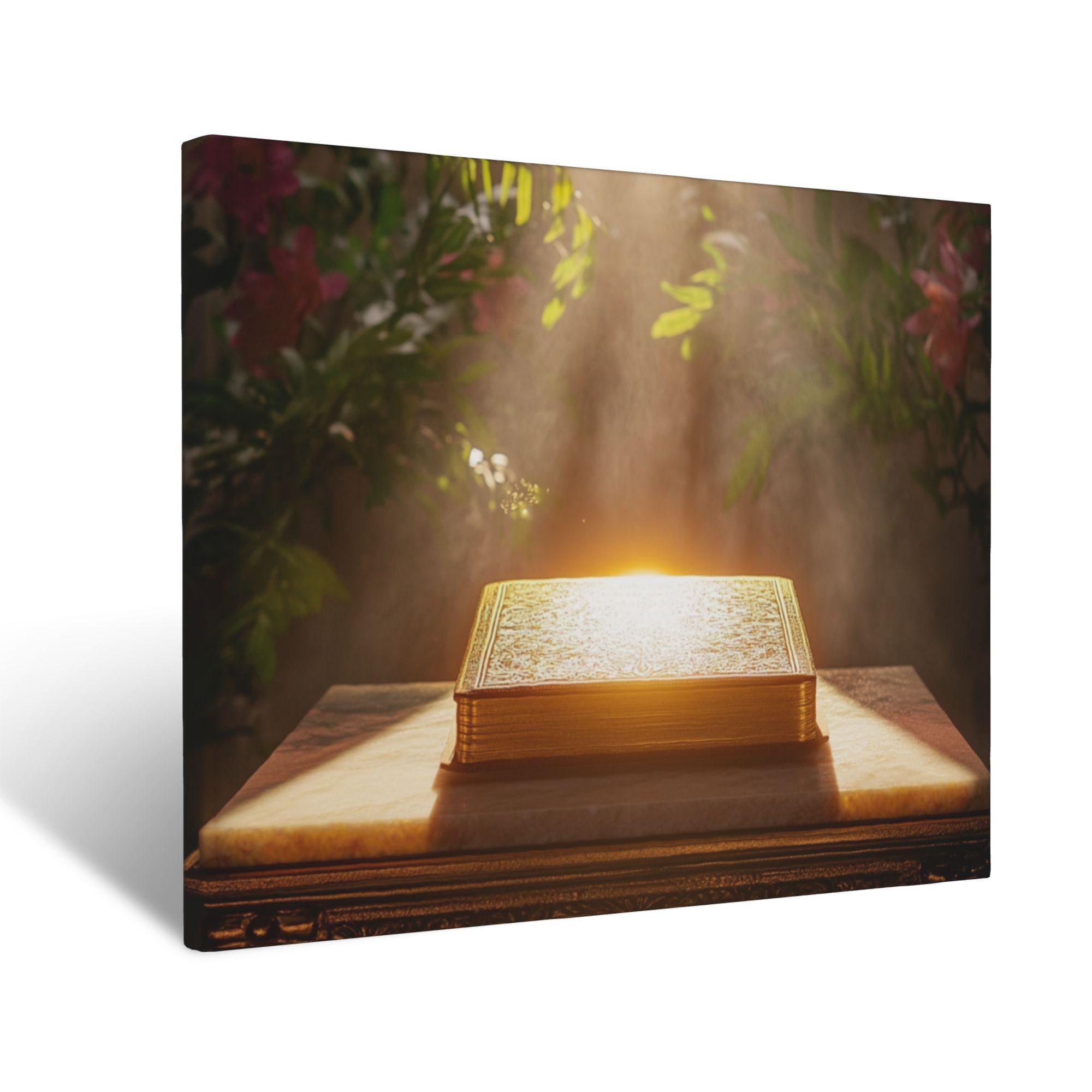 CozyNet Radiant Bible Glowing On An Altar, Symbolizing Divine Guidance ...
