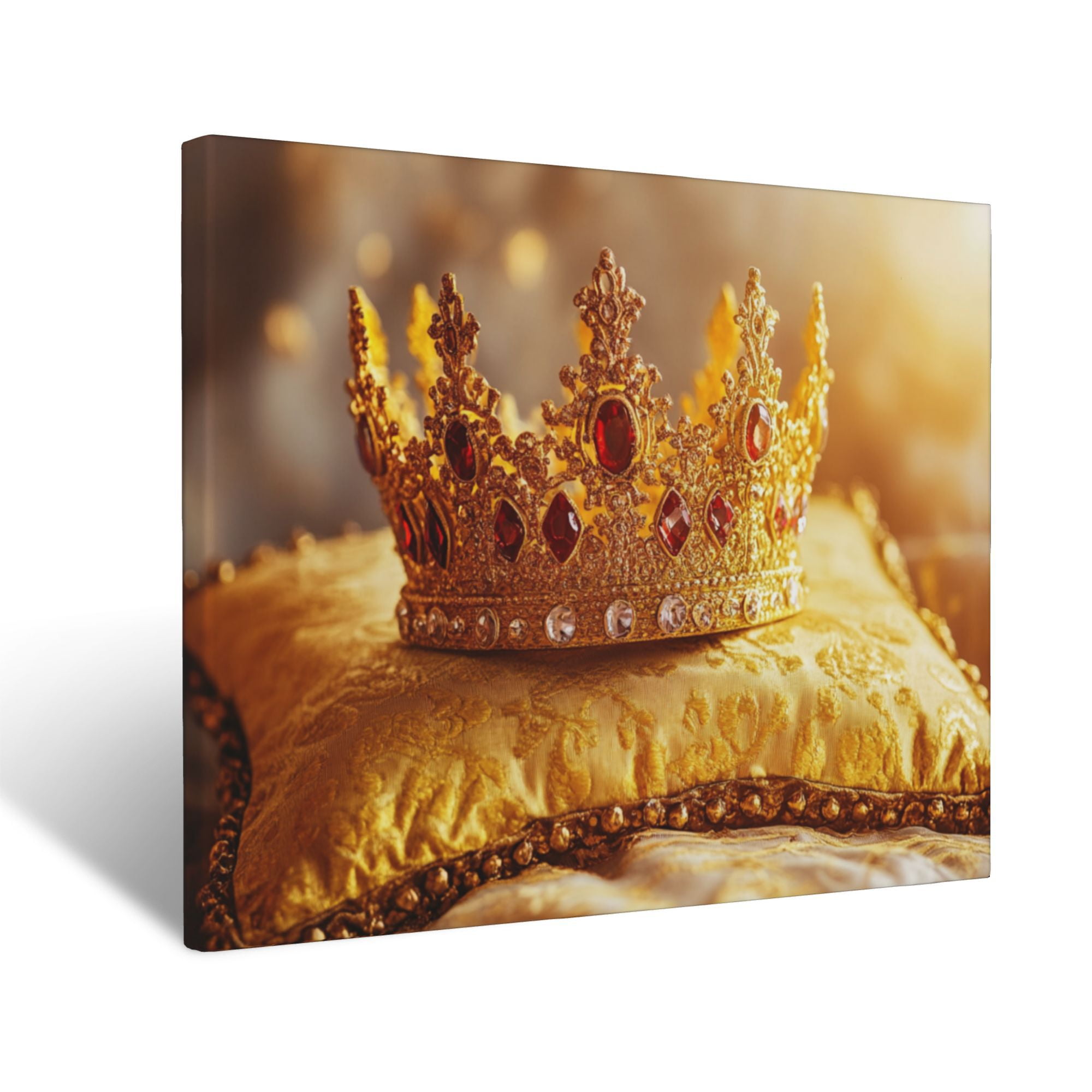 CozyNet Radiant Crown Placed On A Golden Pillow, Symbolizing Eternal ...