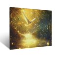 CozyNet Radiant Dove Flying Over A Glowing River Peaceful Scene ...