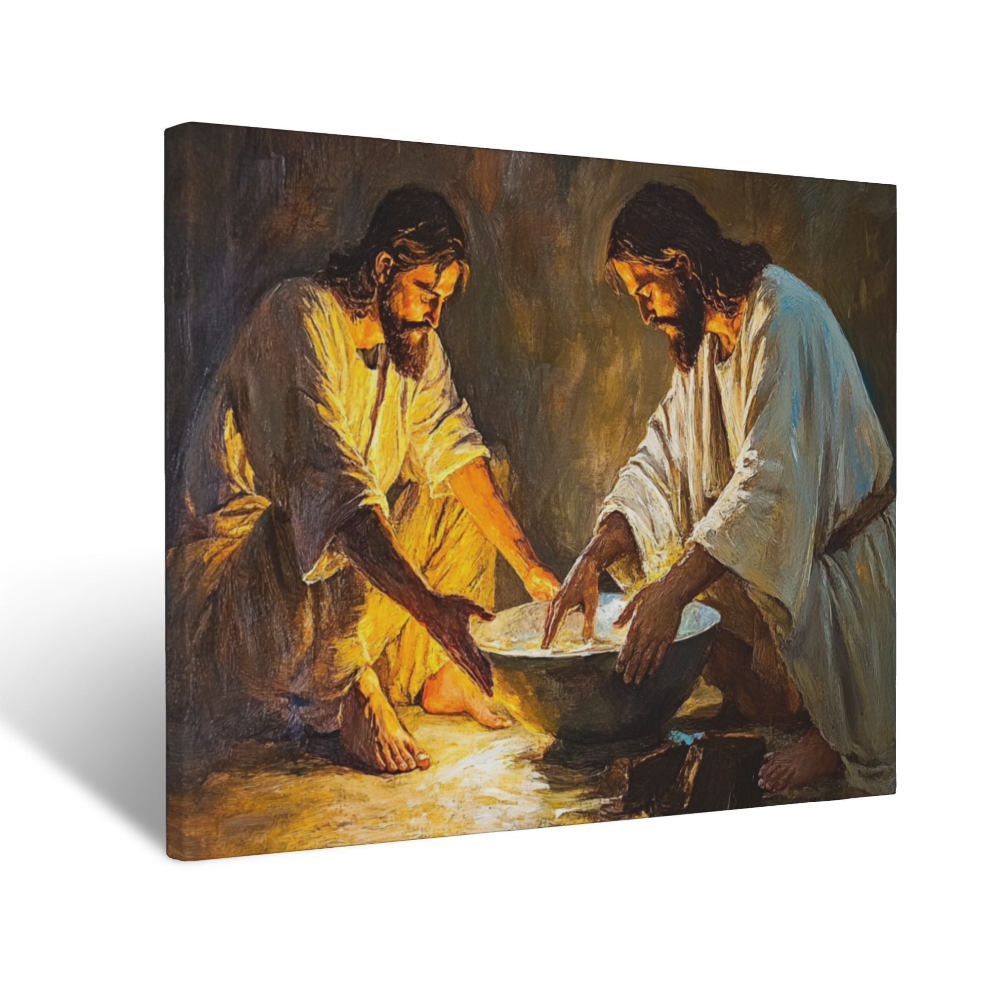 CozyNet Radiant Image Of Jesus Washing His Disciples閳 Feet, Glowing ...