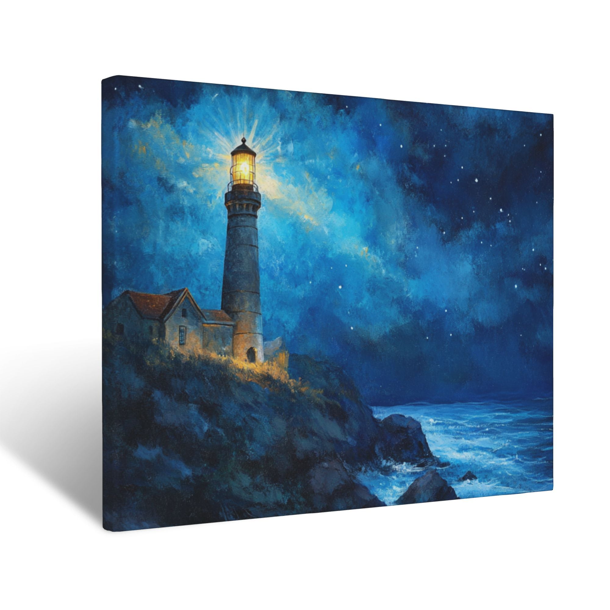 CozyNet Radiant Lighthouse Shining In The Night, Symbolizing Jesus As ...