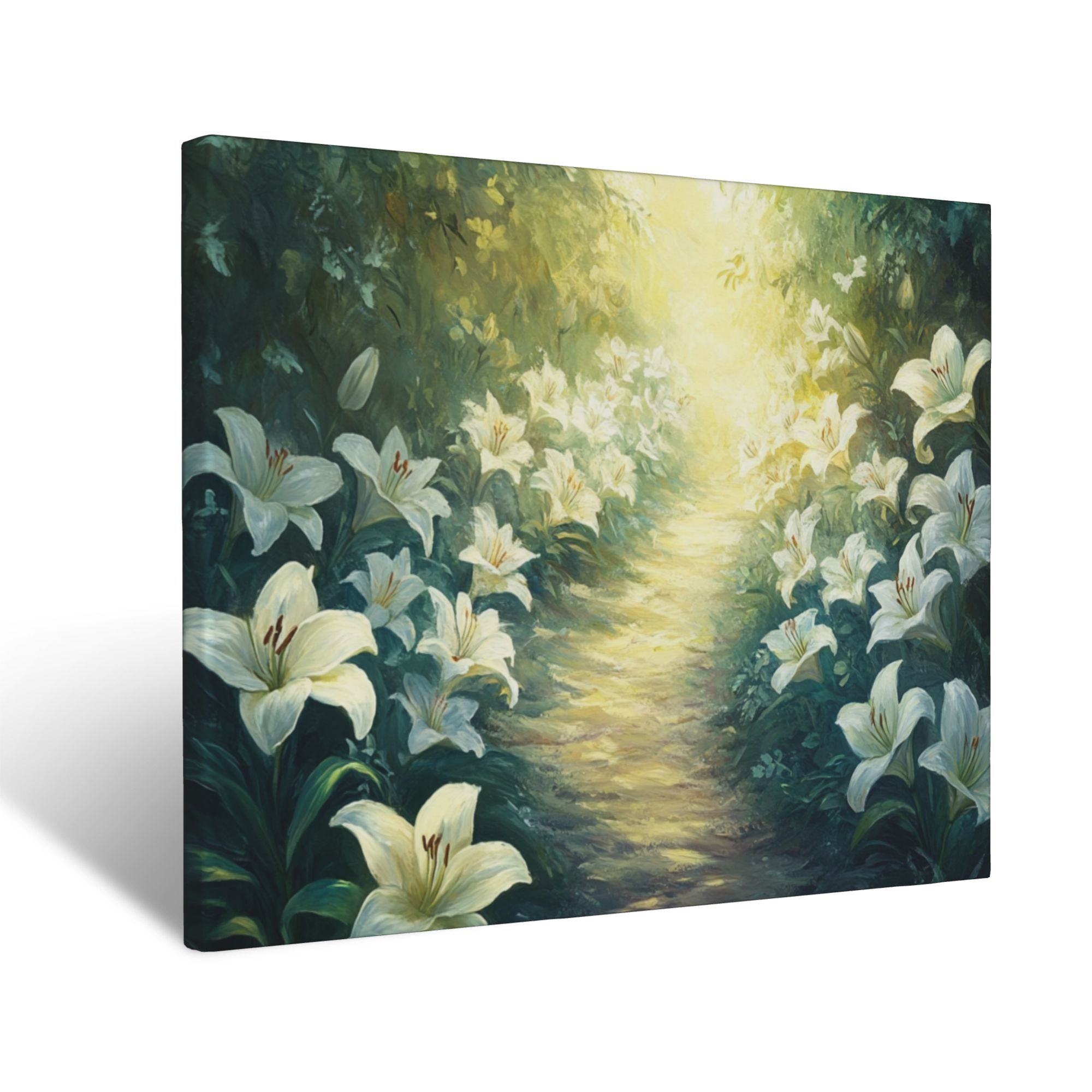 CozyNet Radiant Path Lined With Lilies Glowing Flowers Symbolizing ...