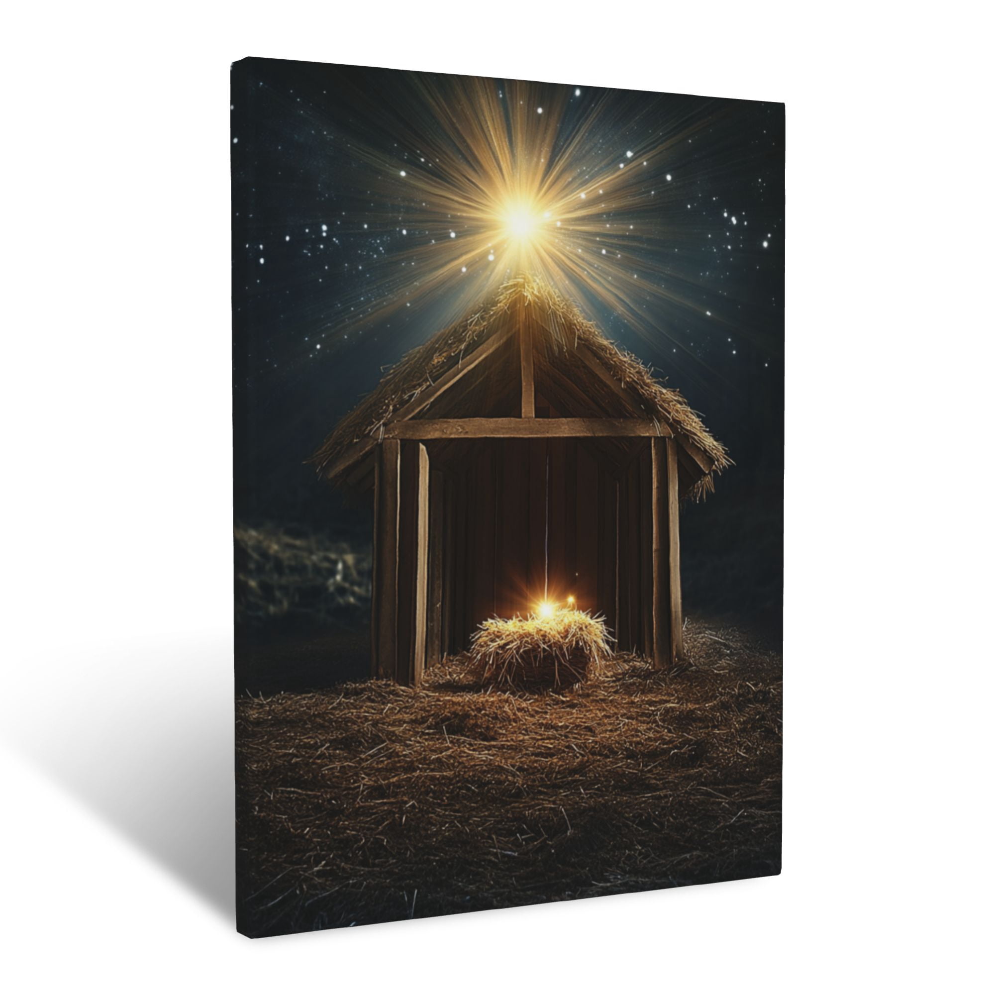 CozyNet Radiant Star Shining Brightly Over A Tranquil Manger Surrounded ...
