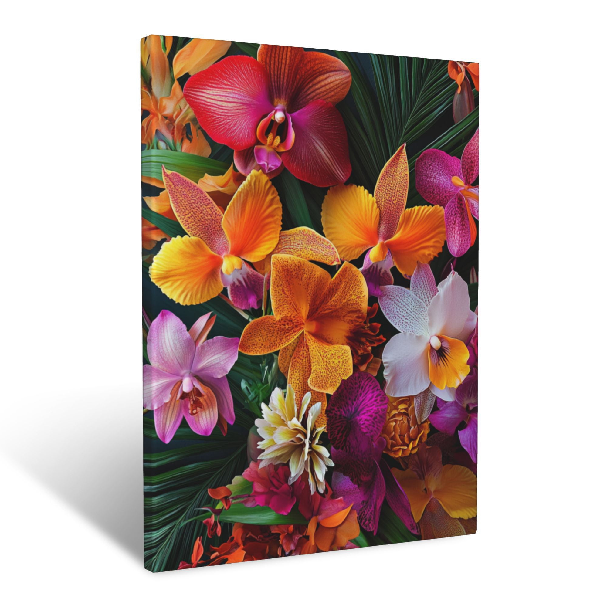 CozyNet Radiant Tropical Composition Featuring Colorful Orchids, Palms ...