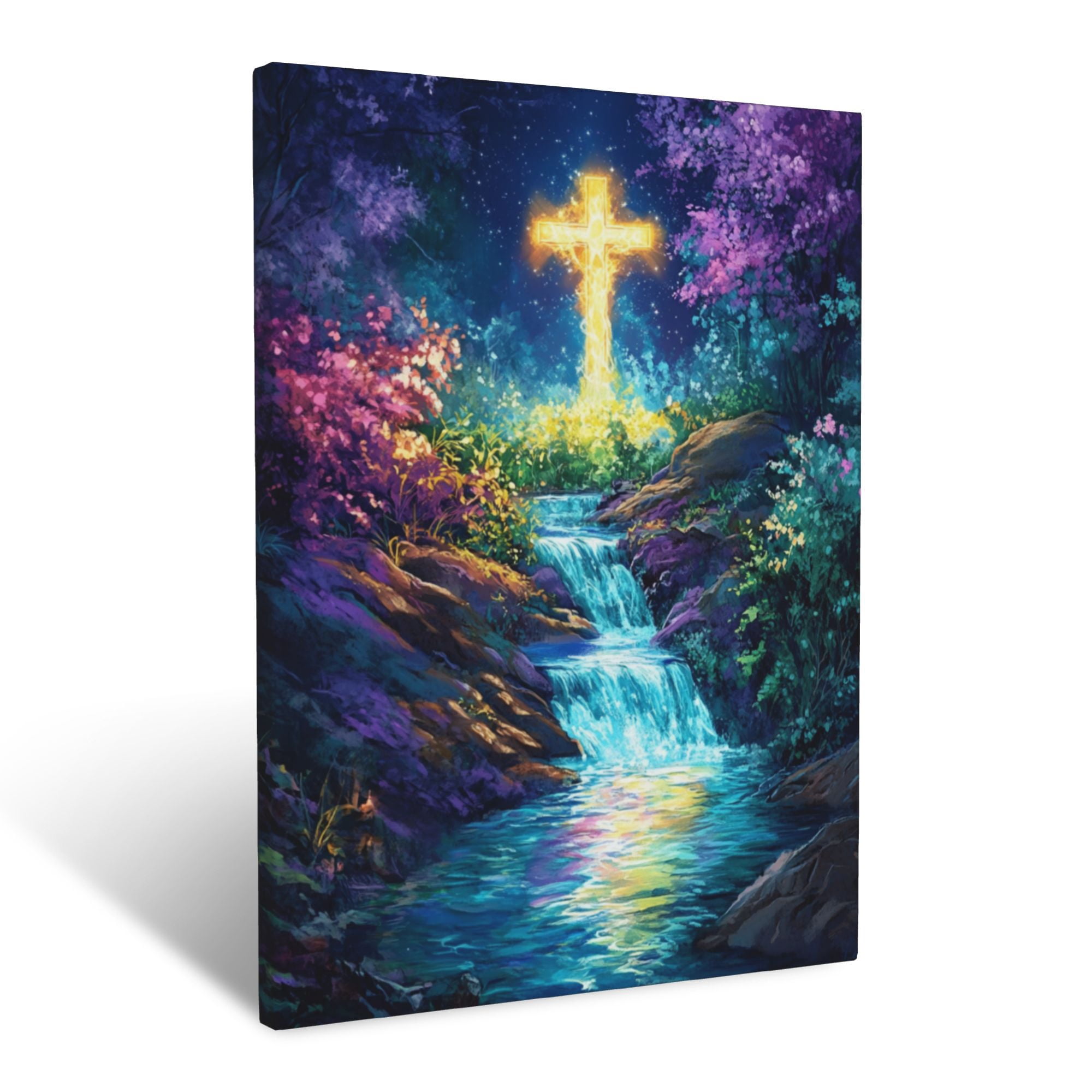 CozyNet River Of Life Flowing Through A Garden, With A Glowing Cross ...