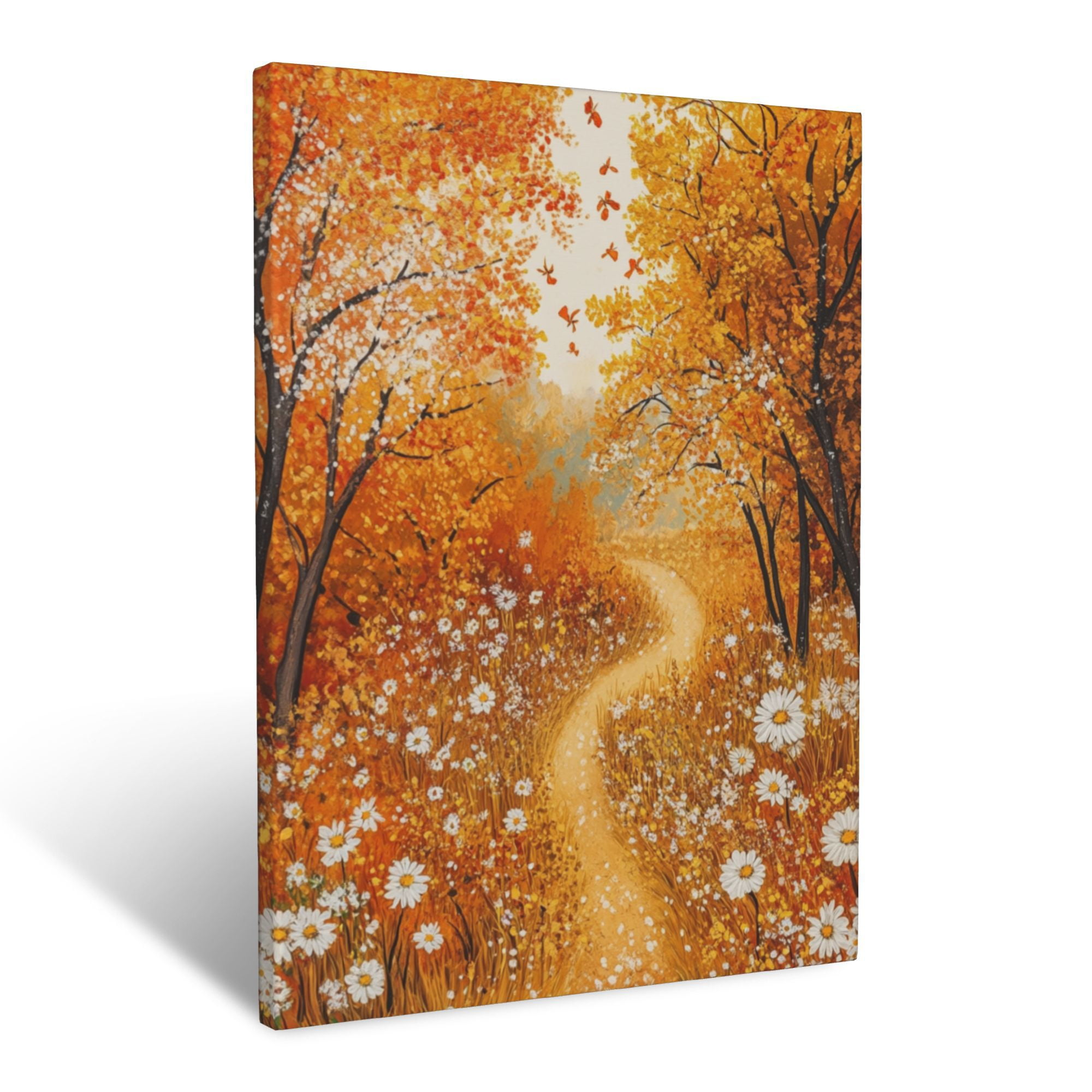 CozyNet Serene Autumn Scene With Golden Trees & Scattered Wildflower ...