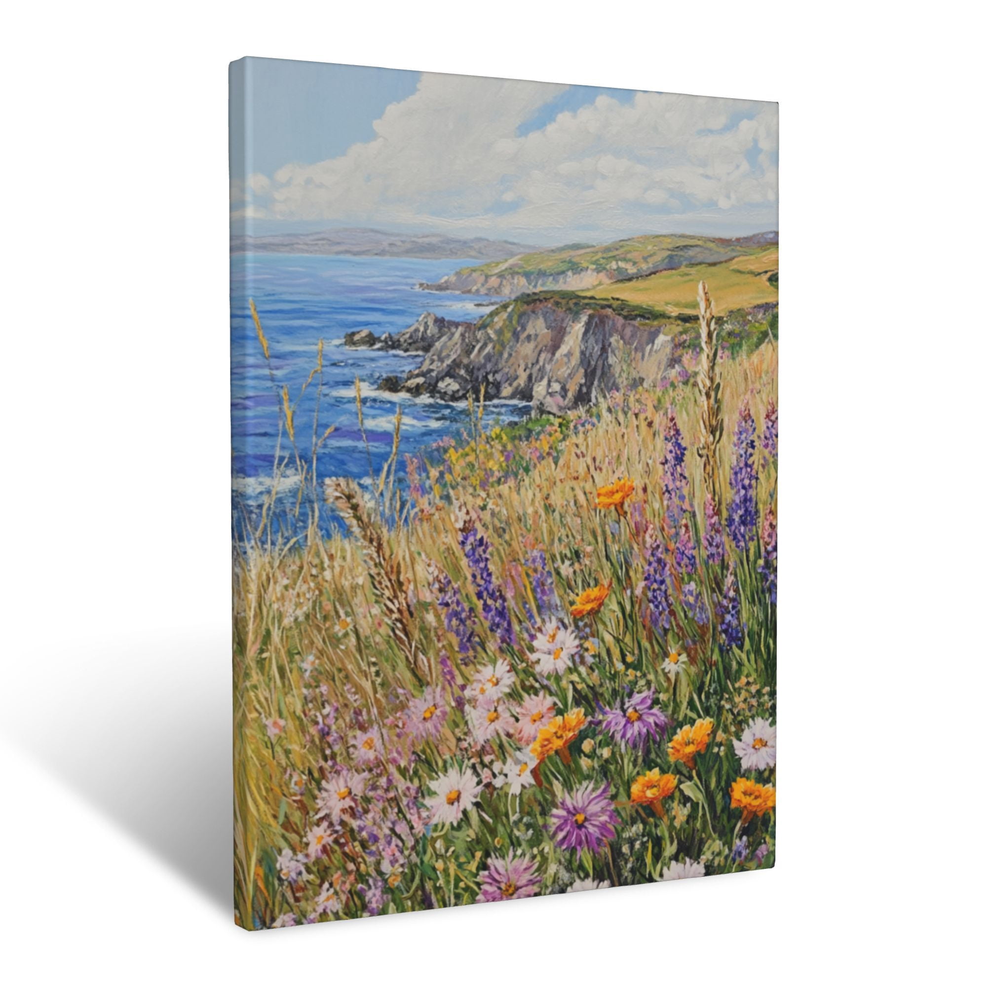 CozyNet Serene Coastal Bluff Adorned With Colorful Wildflowers And ...