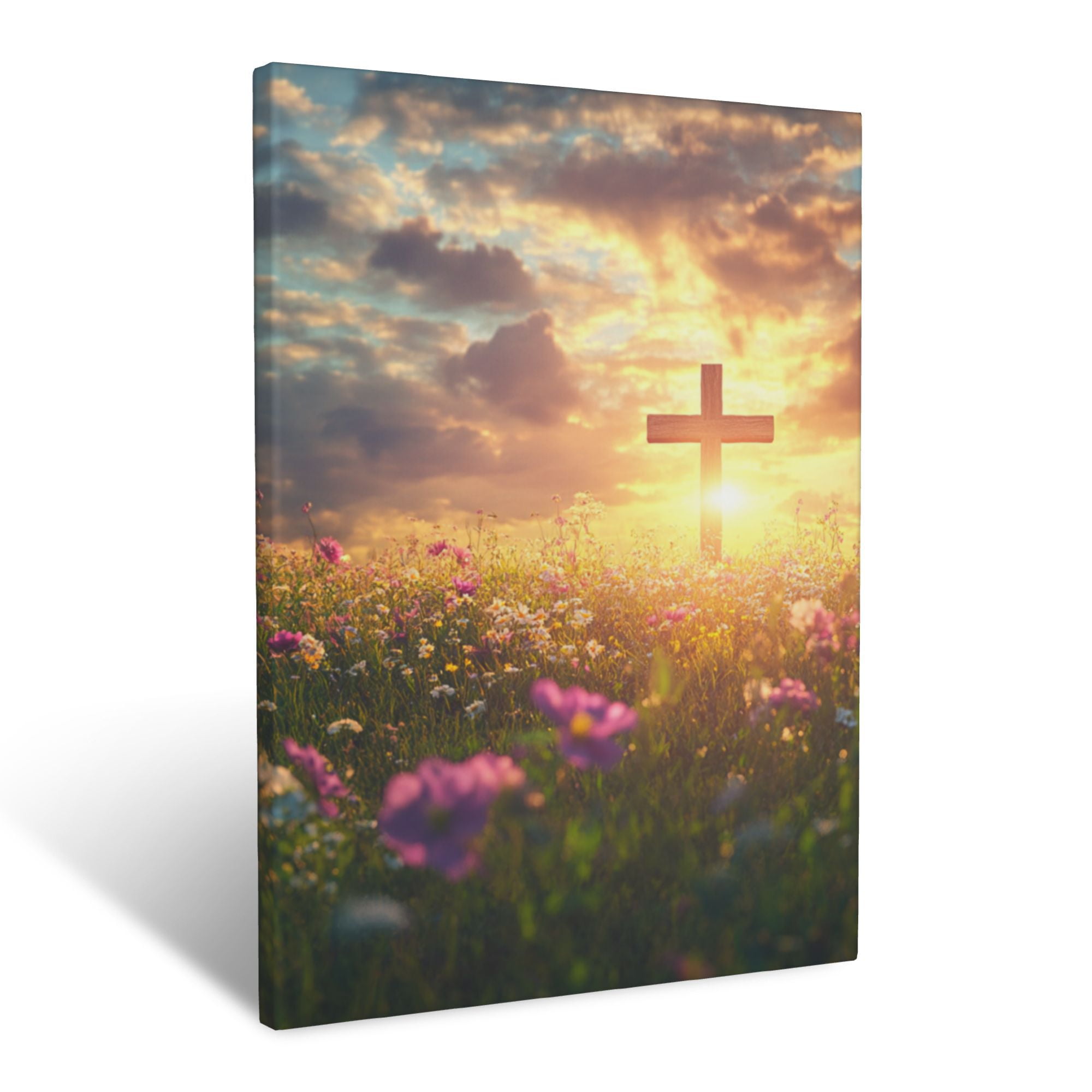 CozyNet Serene Field With A Glowing Cross Under Soft Sunlight ...