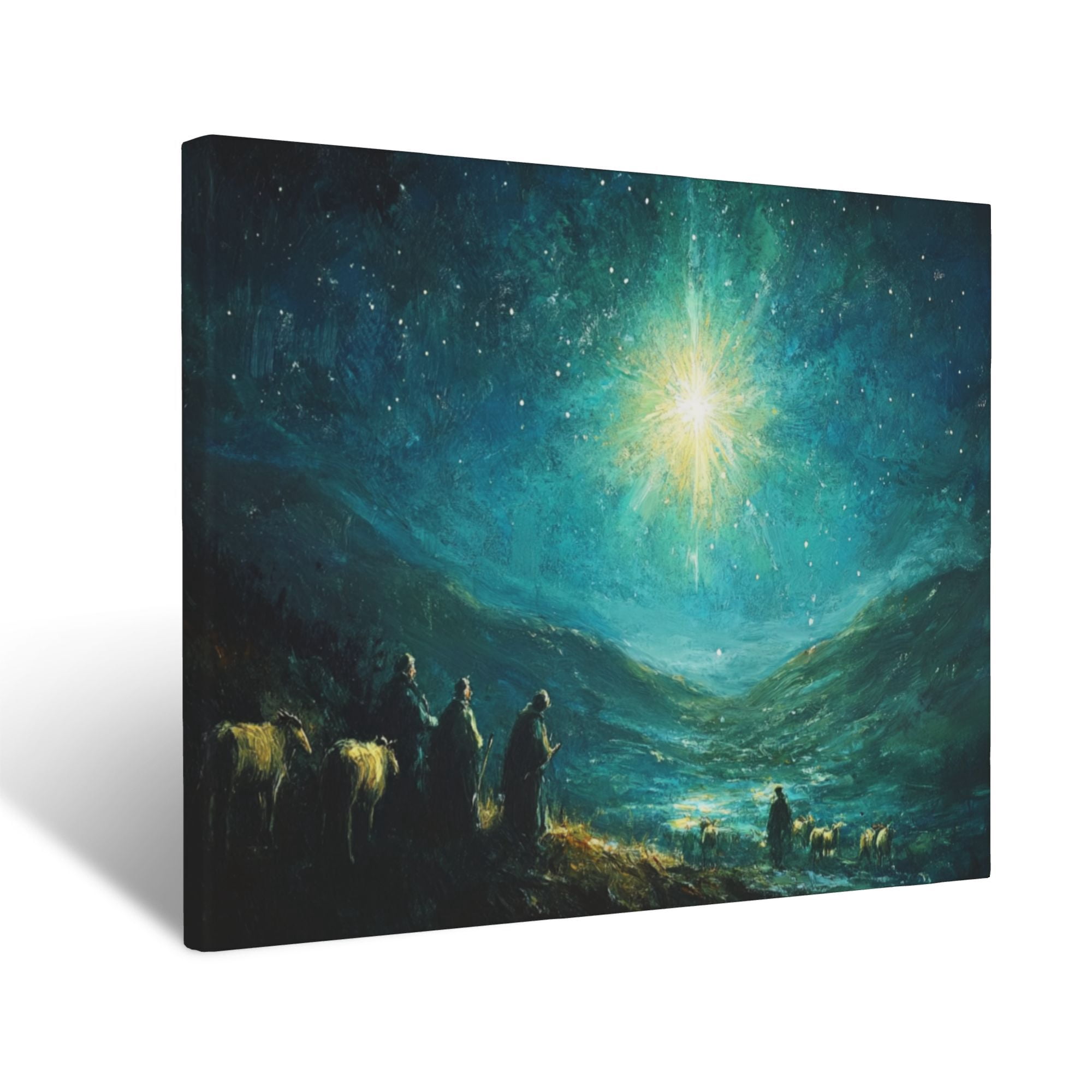 CozyNet Serene Glowing Star Guiding The Shepherds Under A Radiant Night ...