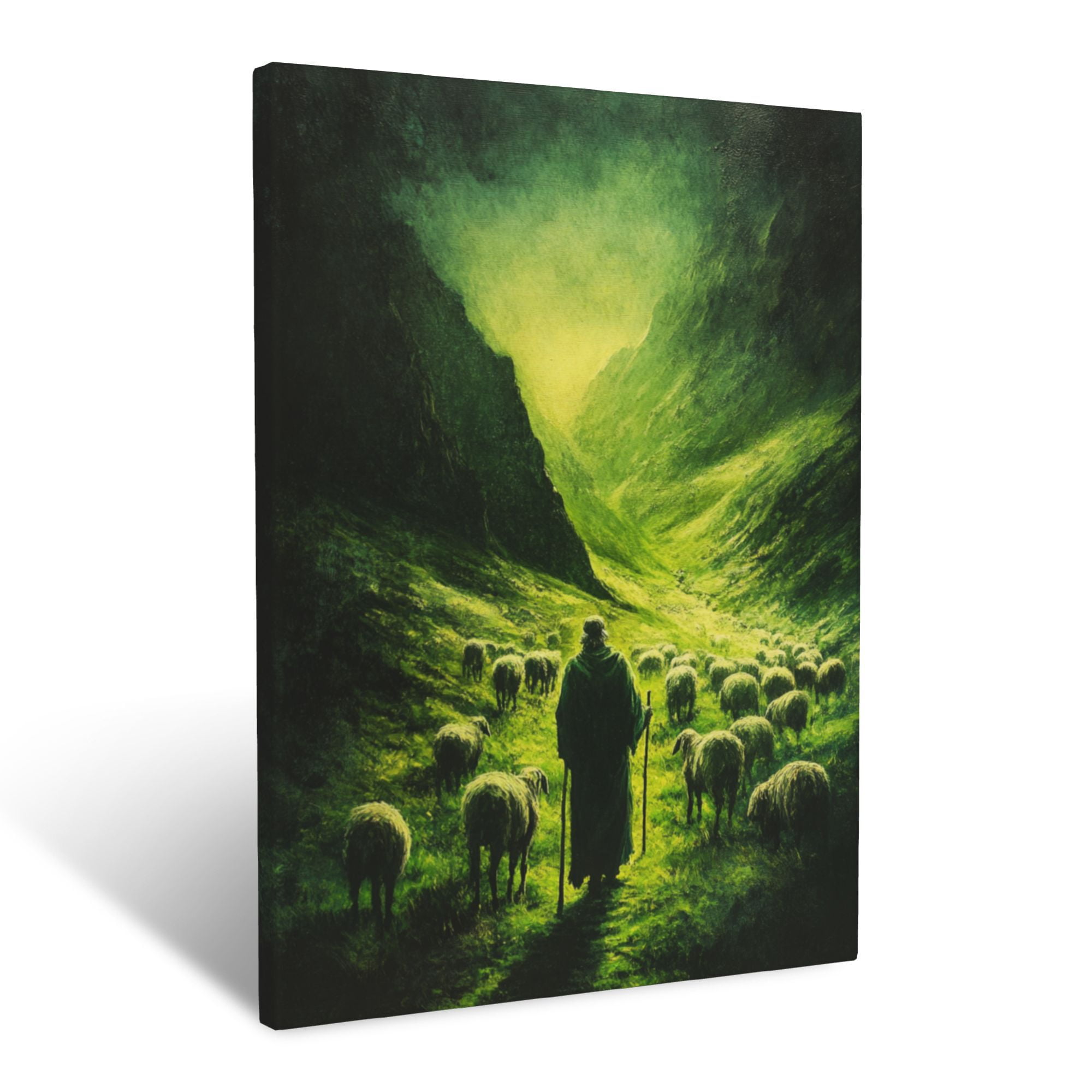 CozyNet Shepherd Guiding Flock Through Glowing Valley Pastoral Scene Of ...