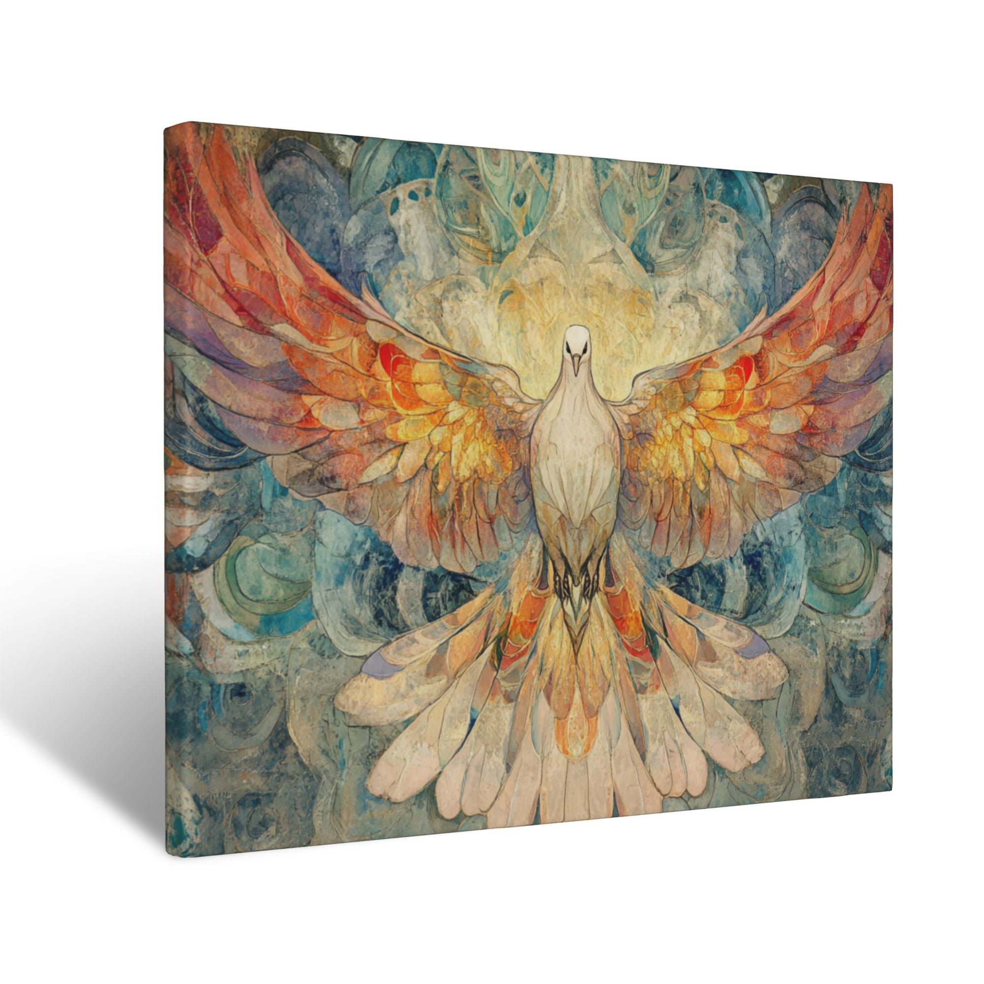 CozyNet Shining Dove With Open Wings, Radiating Holy Light, Descending ...