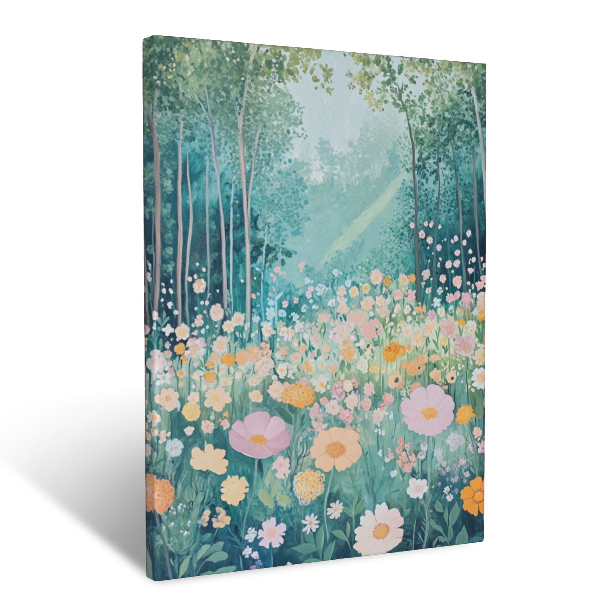 CozyNet Soft Garden Landscape With Pastel Flowers Scattered Among Leafy ...
