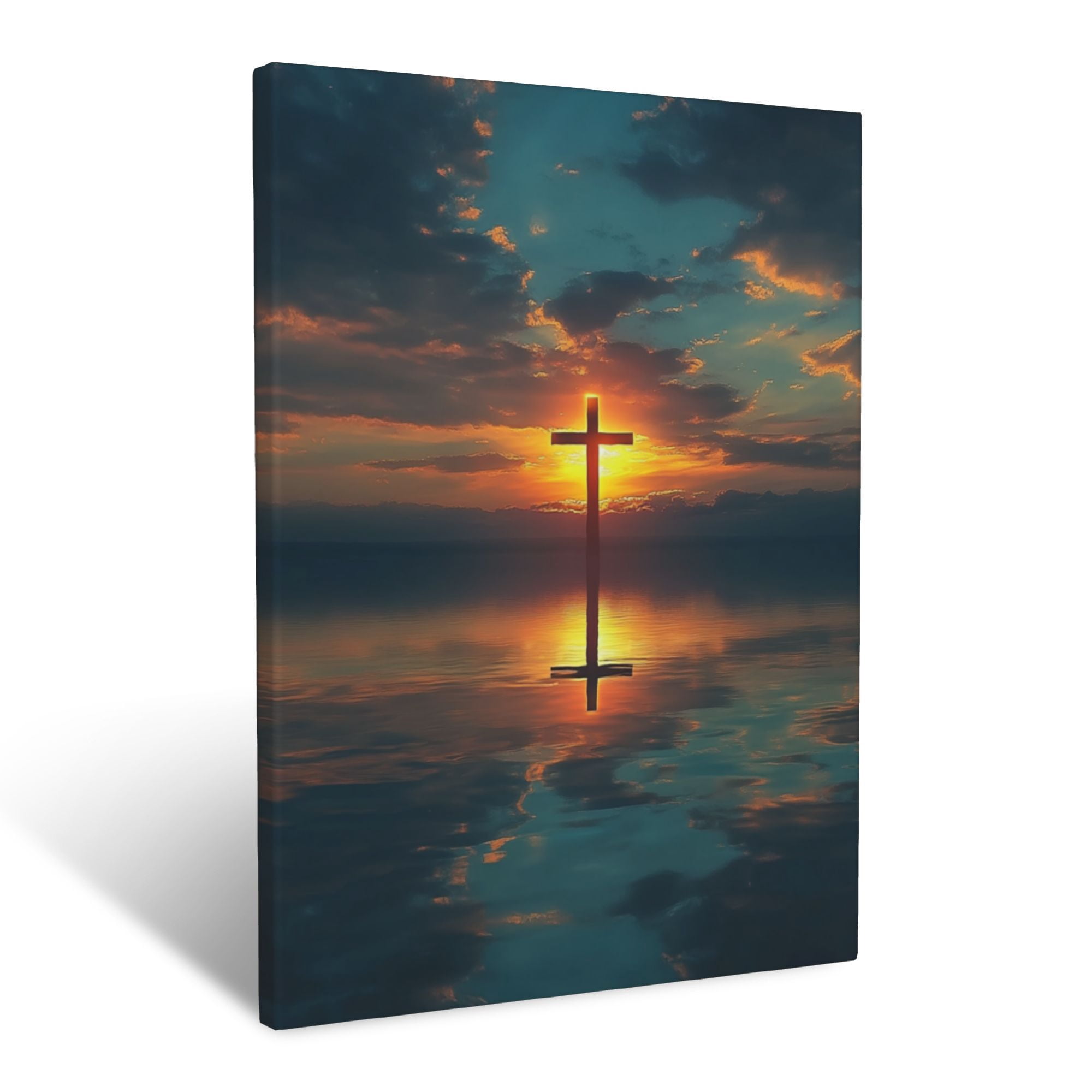 CozyNet The Cross Glowing Above Tranquil Waters At Dawn Serene Divine ...