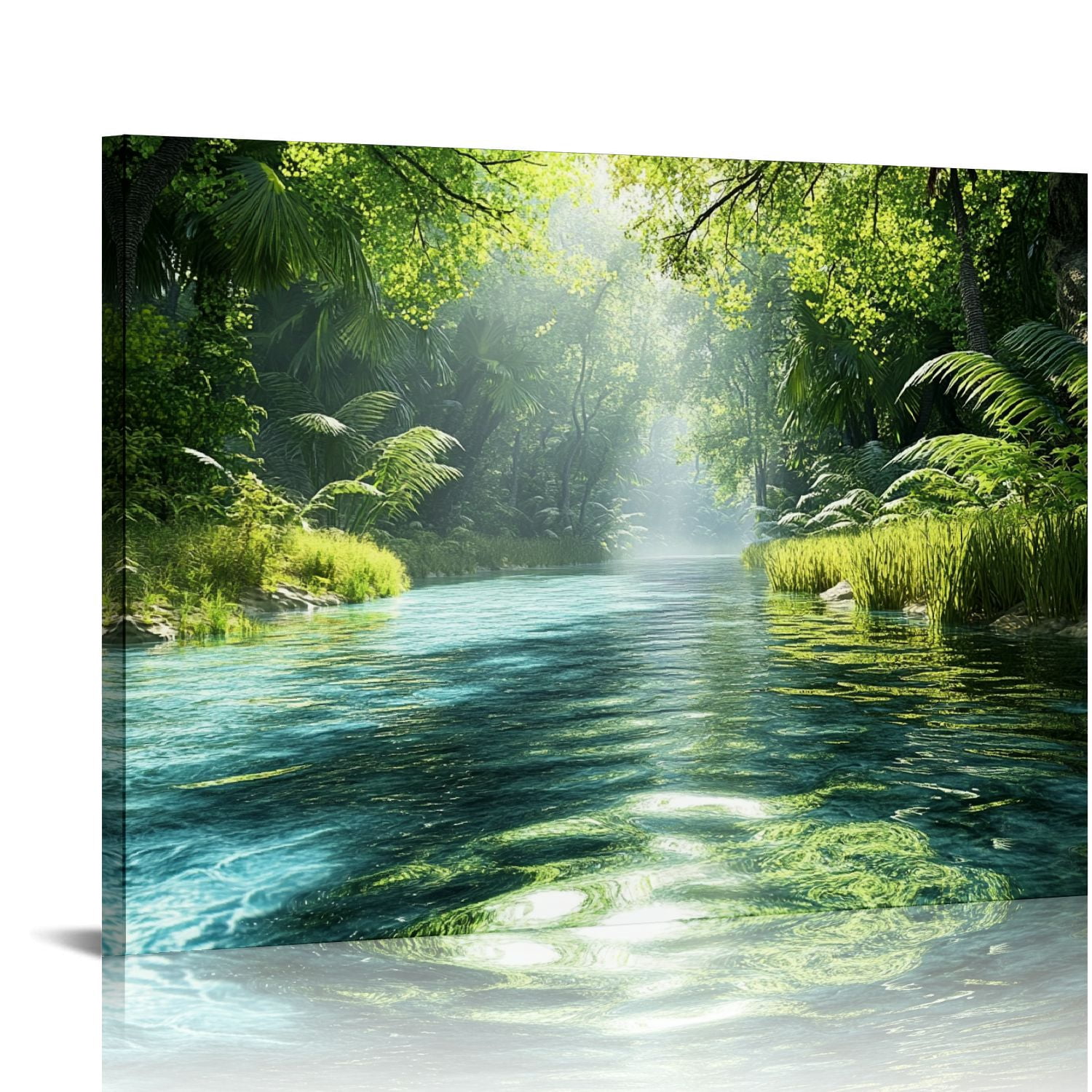 CozyNet Tropical Rainforest River Serenity Canvas Painting for Home ...