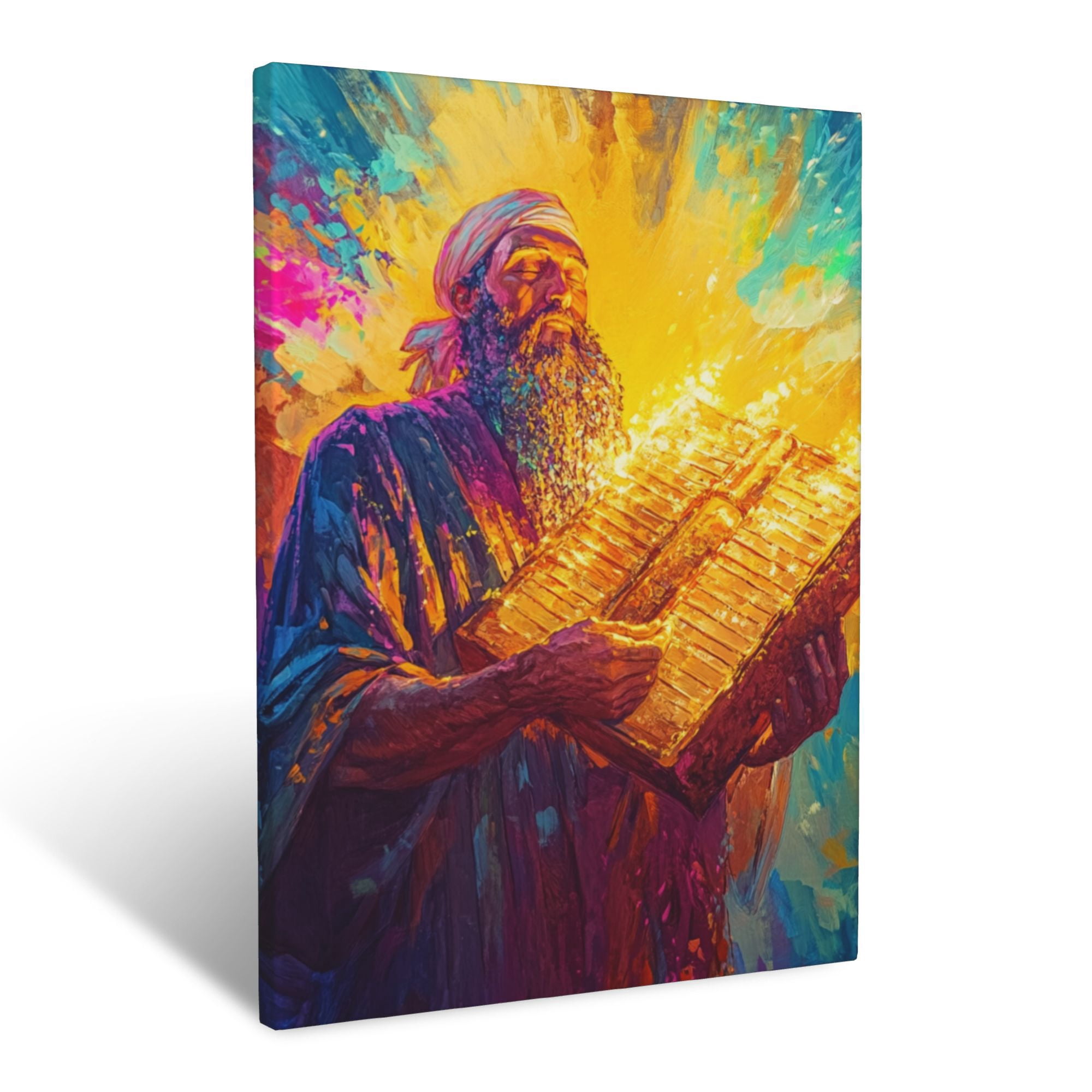 CozyNet A Vibrant Depiction Of Moses Holding The Glowing Ten ...