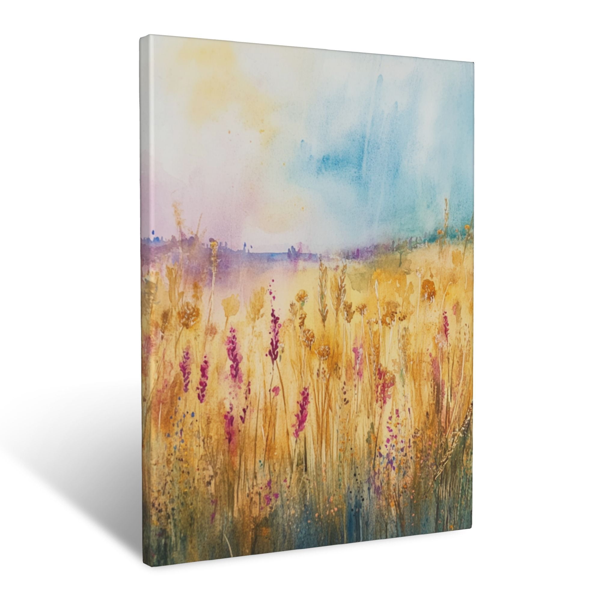 CozyNet Watercolor Meadow Scene With Tall Golden Grasses, Scattered ...