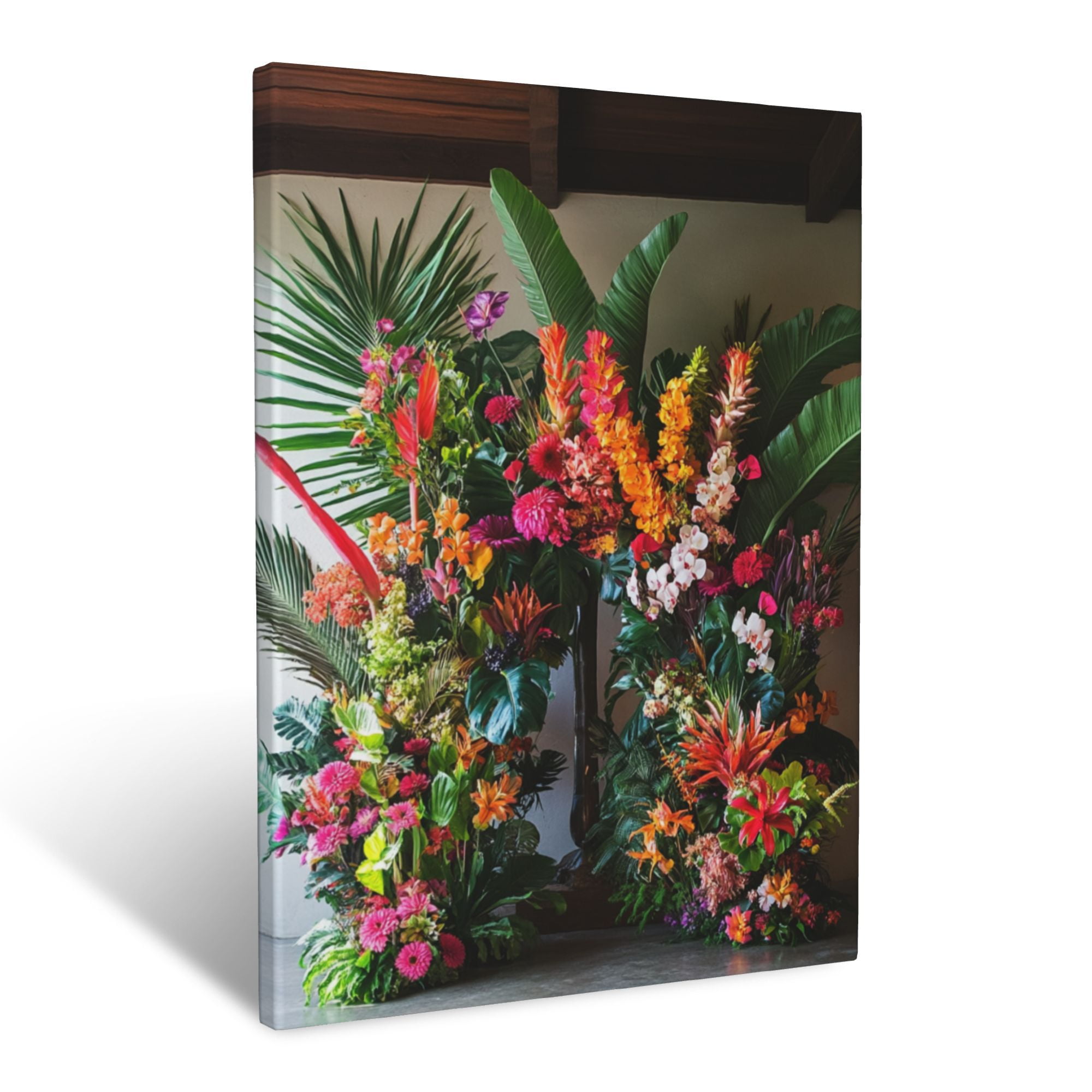 CozyNet Whimsical Tropical Oasis With Towering Floral Arrangements And ...