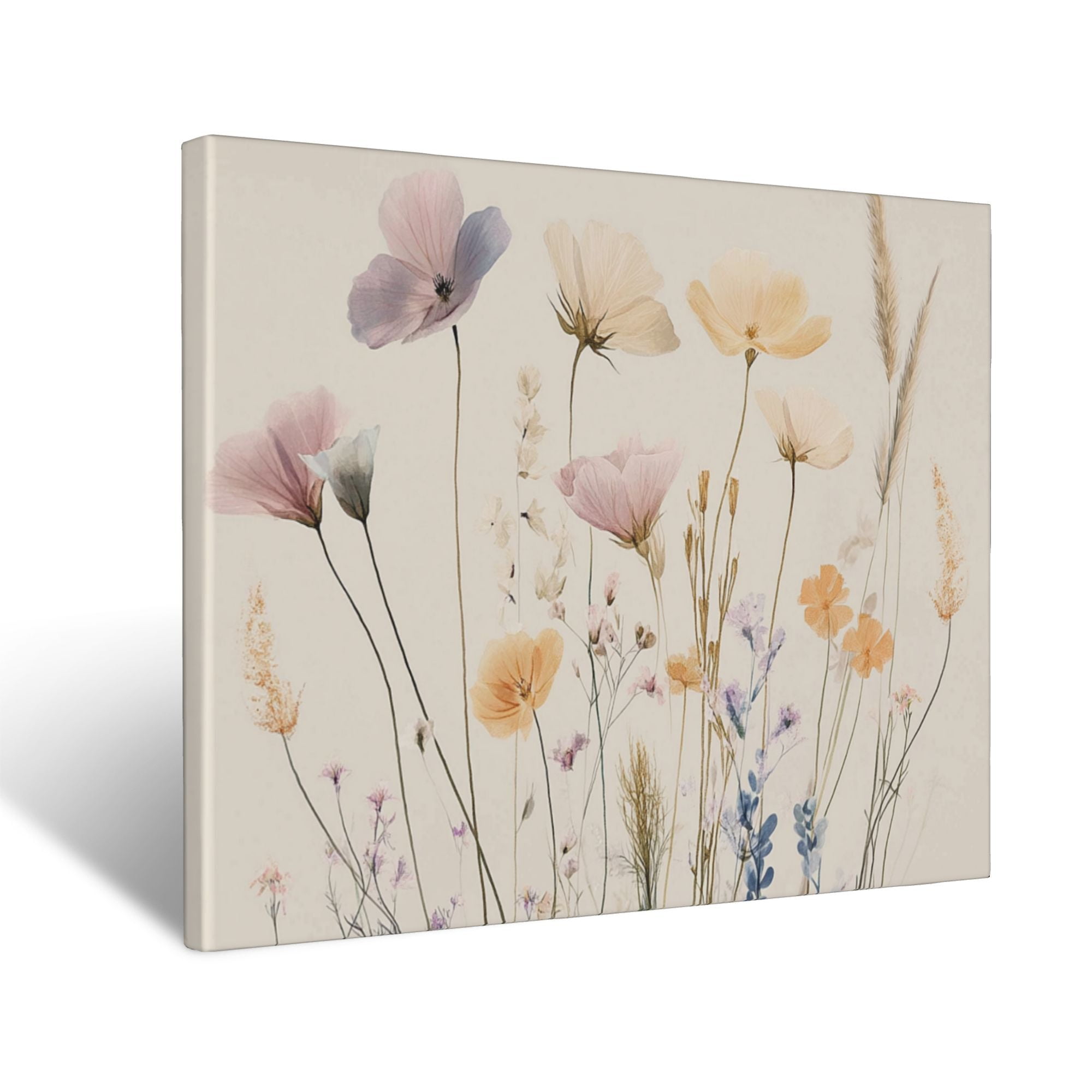 CozyNet Wildflower Bouquet Design Soft Pastel Blooms & Slender Stems Calming Botanical ...