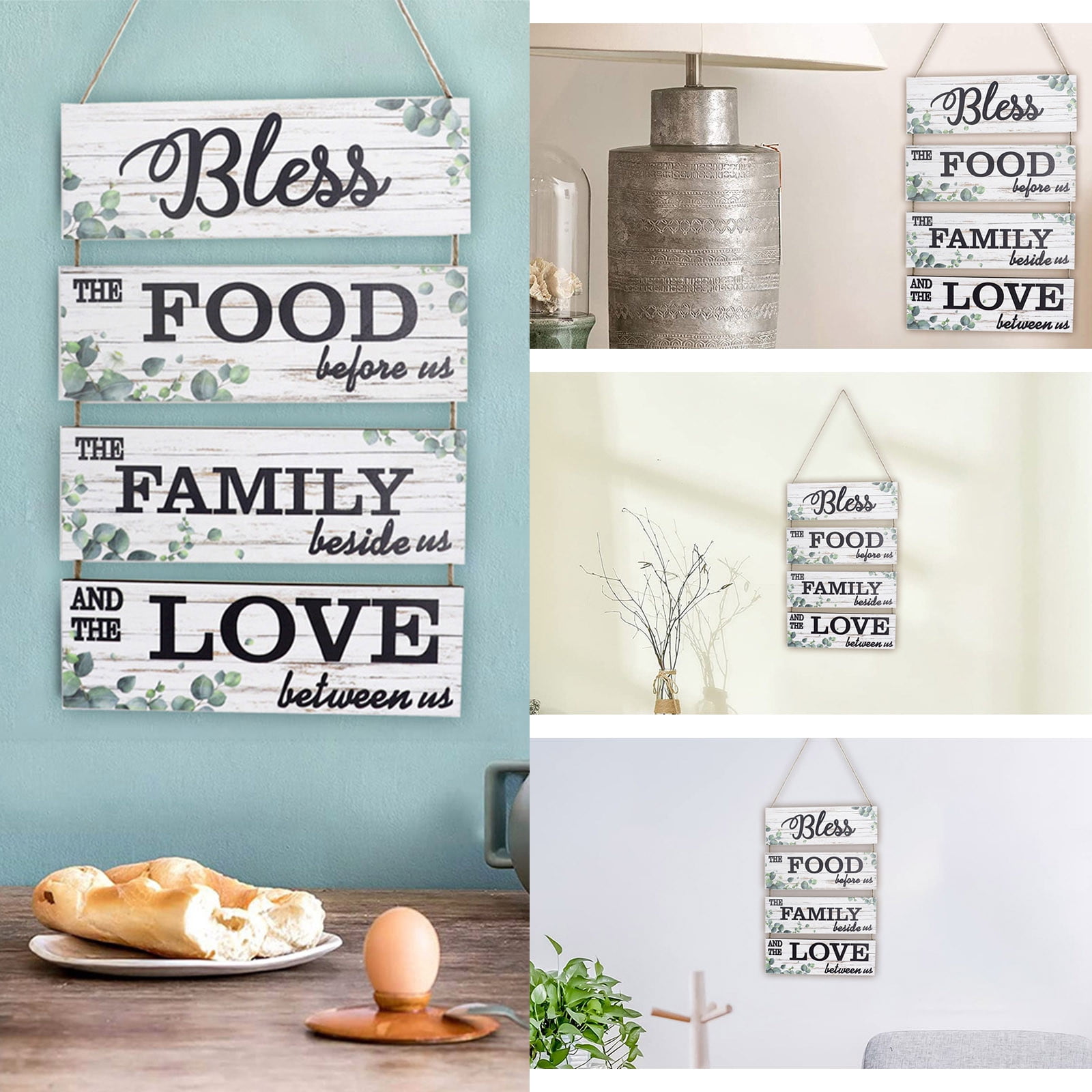 CozyQx Arts and Crafts Wooden Rustic Kitchen Hanging Signs Farmhouse ...