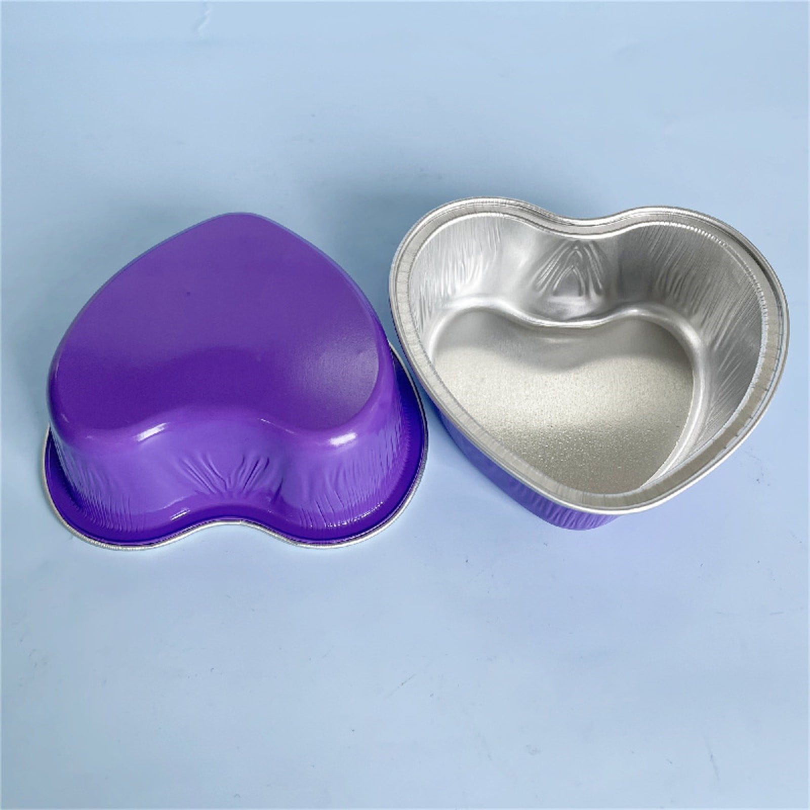 CozyQx Cake Baking Mold Heart Shaped Aluminum Foil Cake Pan Disposable ...