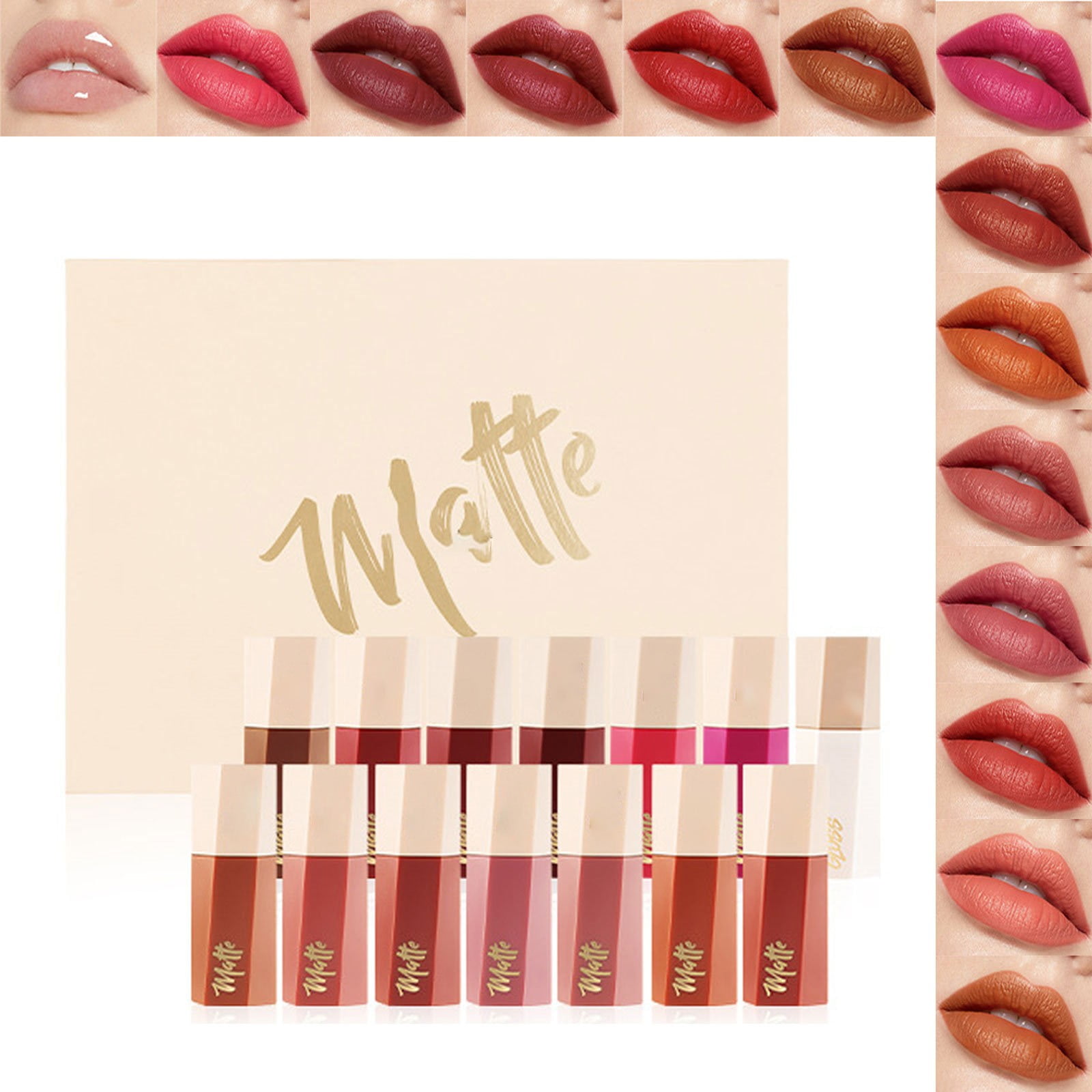 CozyQx Cheap! 14 Lipstick Set Women And Girls Sparkling Lipstick Long ...