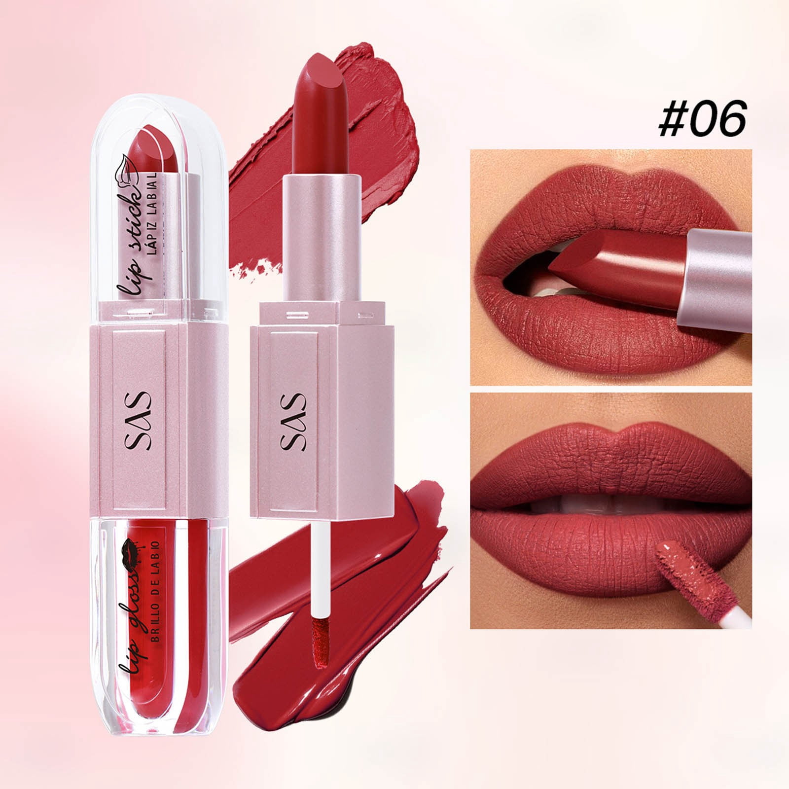 CozyQx Cheap! 2 In 1 Lipstick & Liquid Lipstick Double Ended Lip Gloss ...
