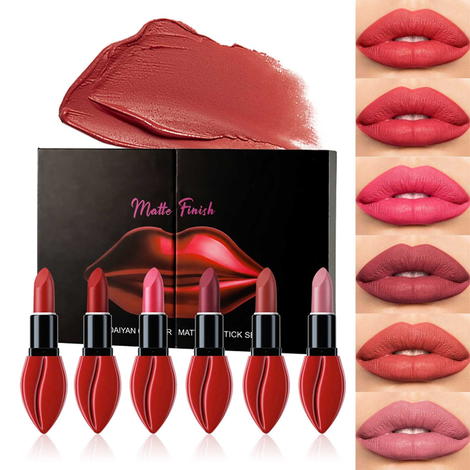 CozyQx Cheap! 6 Color Lip Lipstick Moisturizing Mattes Long Lasting And ...
