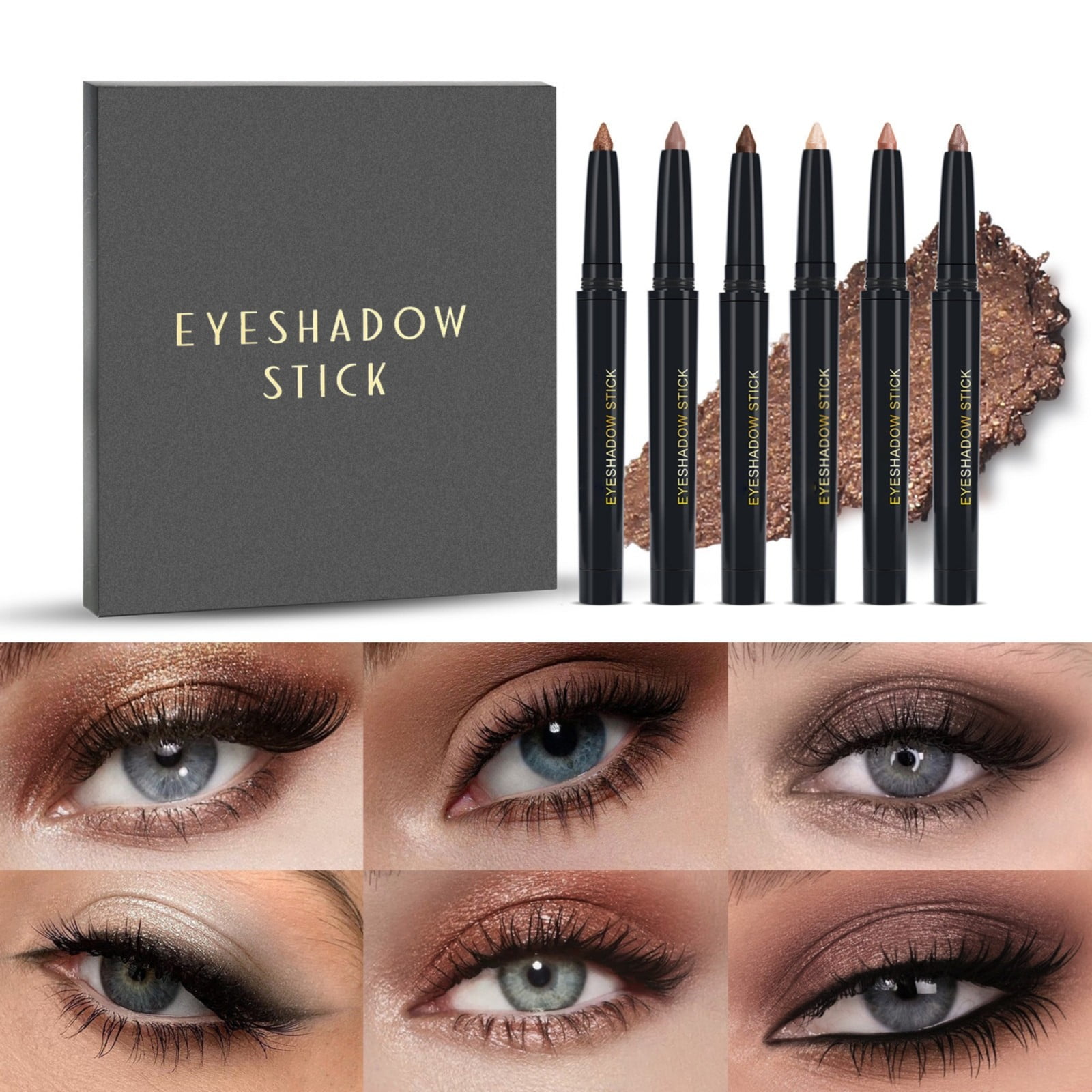 CozyQx Cheap! 6 Of Eye Shadow Stick Set Long Lasting Eye Shadow Pen ...