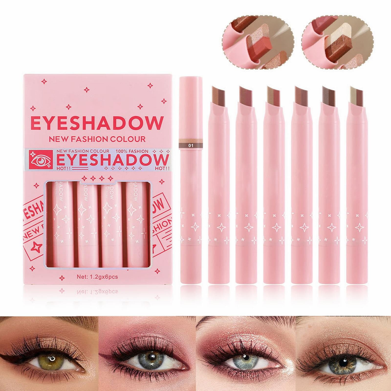 CozyQx Cheap! 6 Pcs Eyeshadow Stick Double Head Smooth Eye Shadow &Long ...