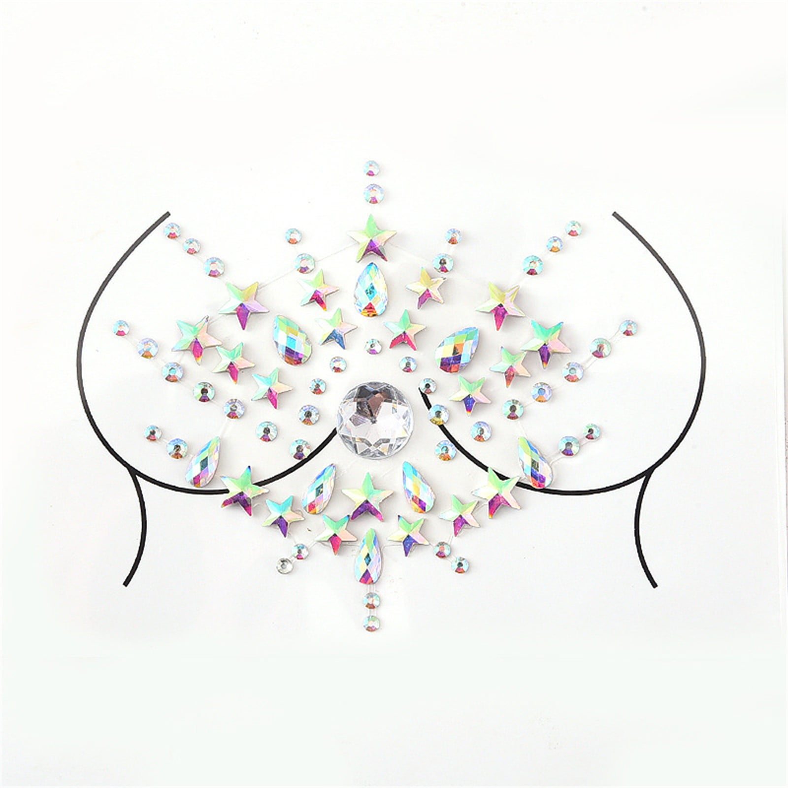 CozyQx Cheap! Breast Chest Sticker Temporary Glitter Breast Body Gems ...