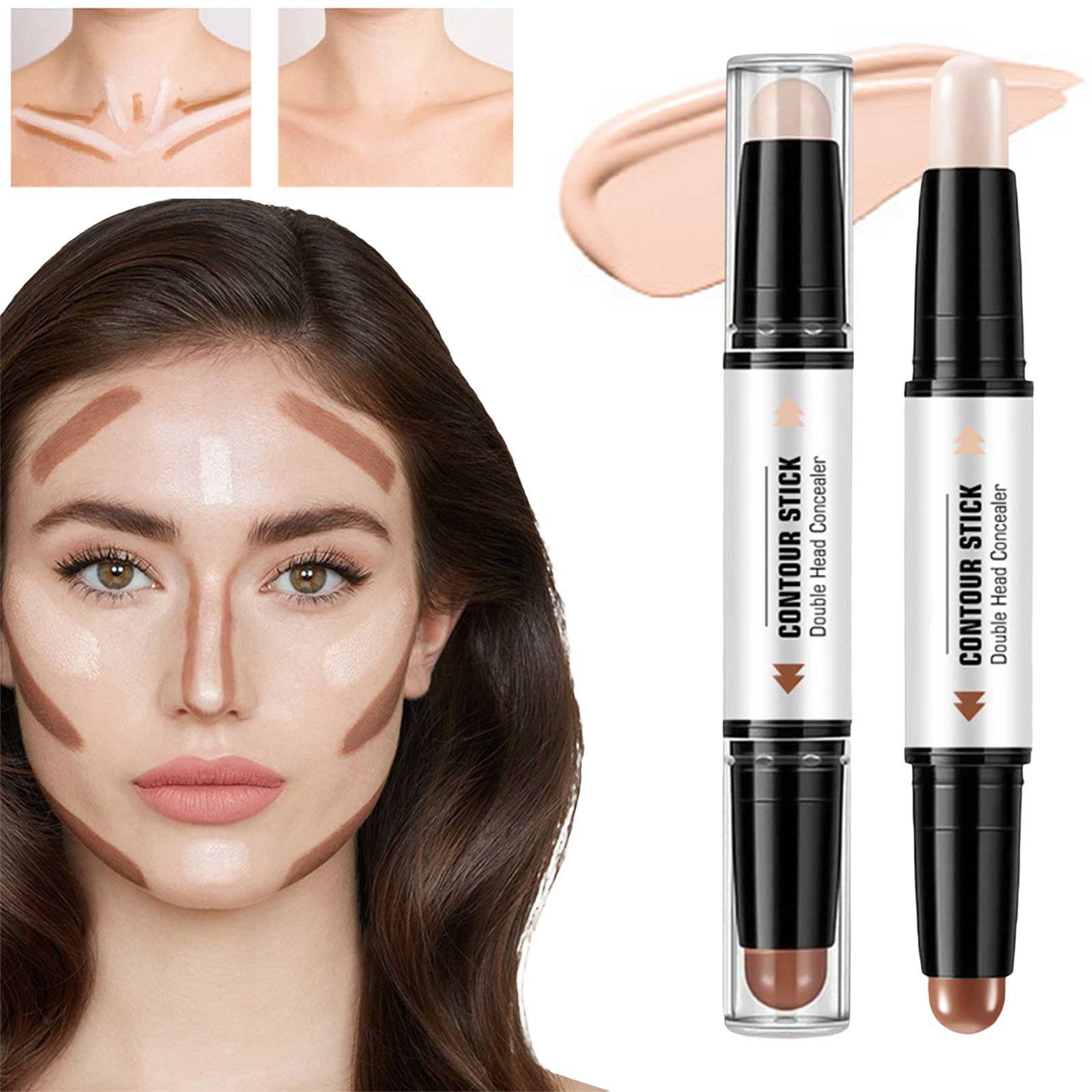 CozyQx Cheap! Face Highlighters Double Head Highlight Stick Cosmetics ...