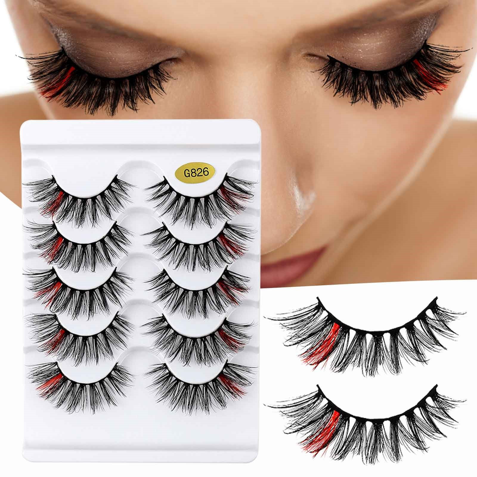 CozyQx Cheap! False Lashes With Color Faux Mink Eyelashes Wispies ...