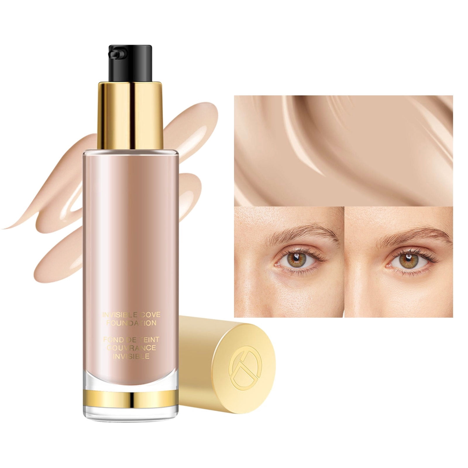 CozyQx Cheap! Gold Natural Makeup Liquid Foundation Cover Pores ...