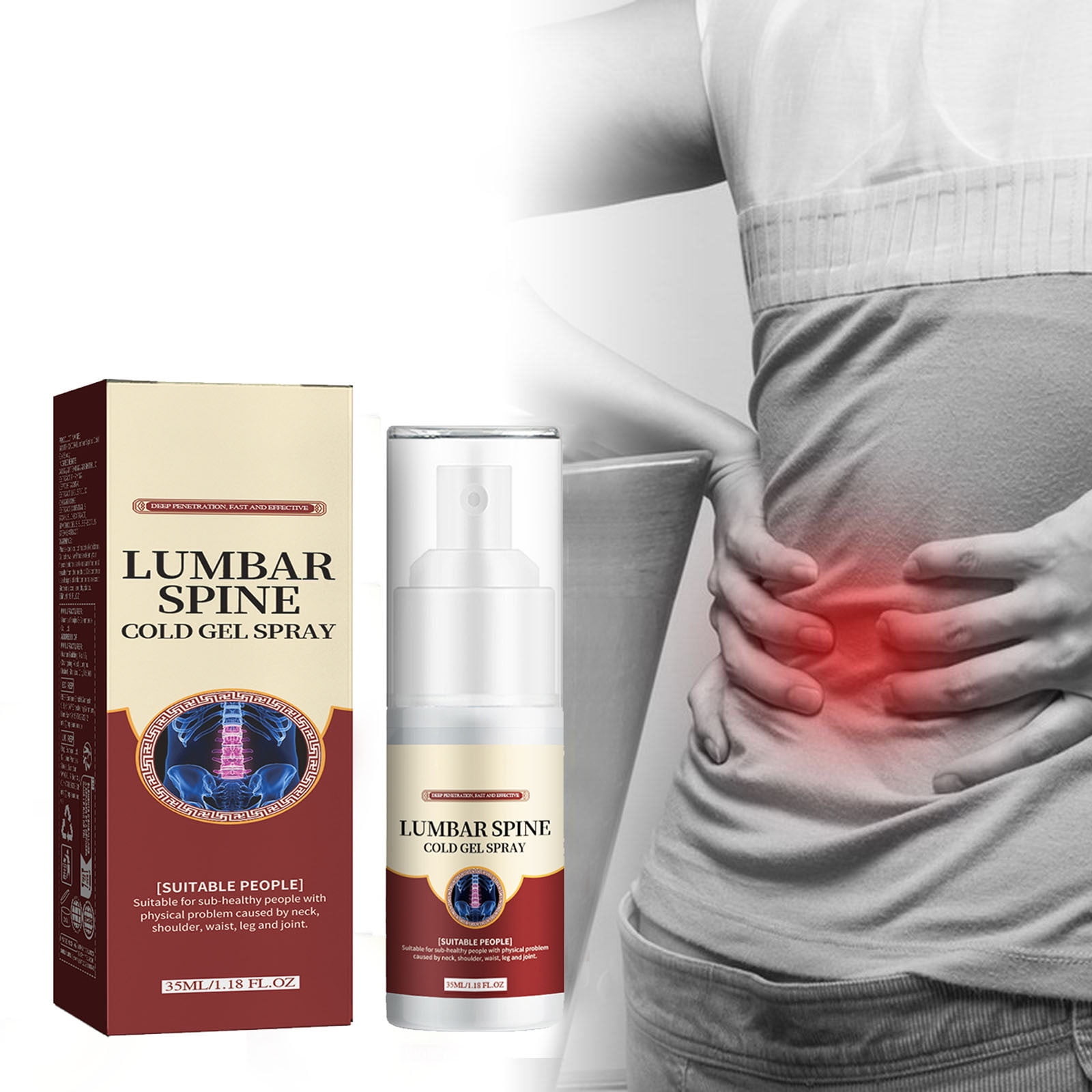 CozyQx Cheap! Lumbar Cold Gel Spray To Lumbar Muscle Strain Sprain And ...