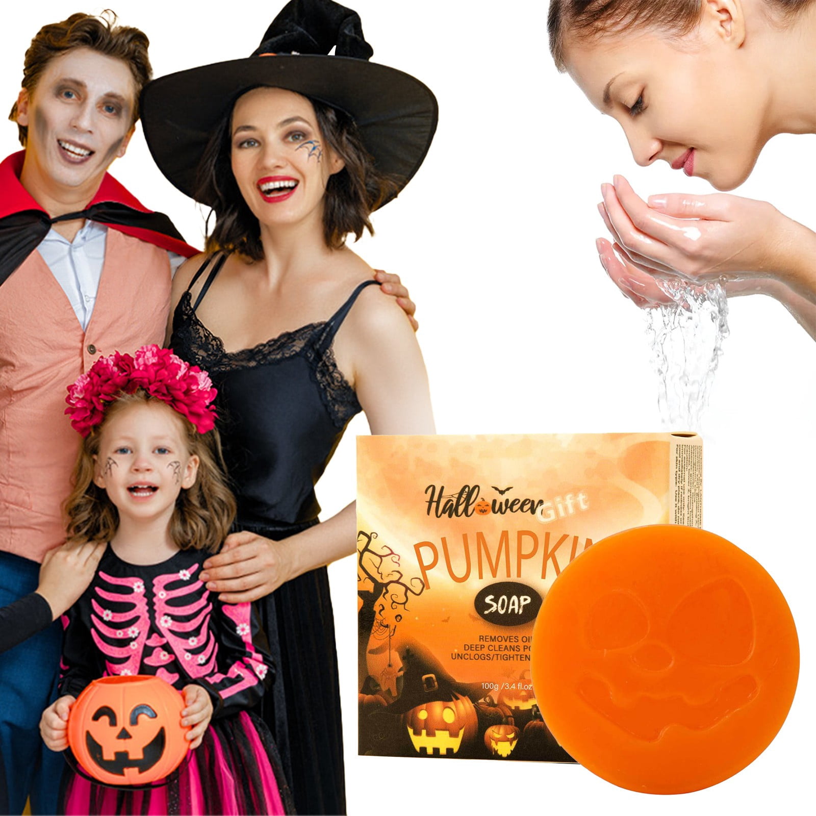CozyQx Cheap! Pumpkin Body Face Cleansing Soap Cleaning Bar Skin ...
