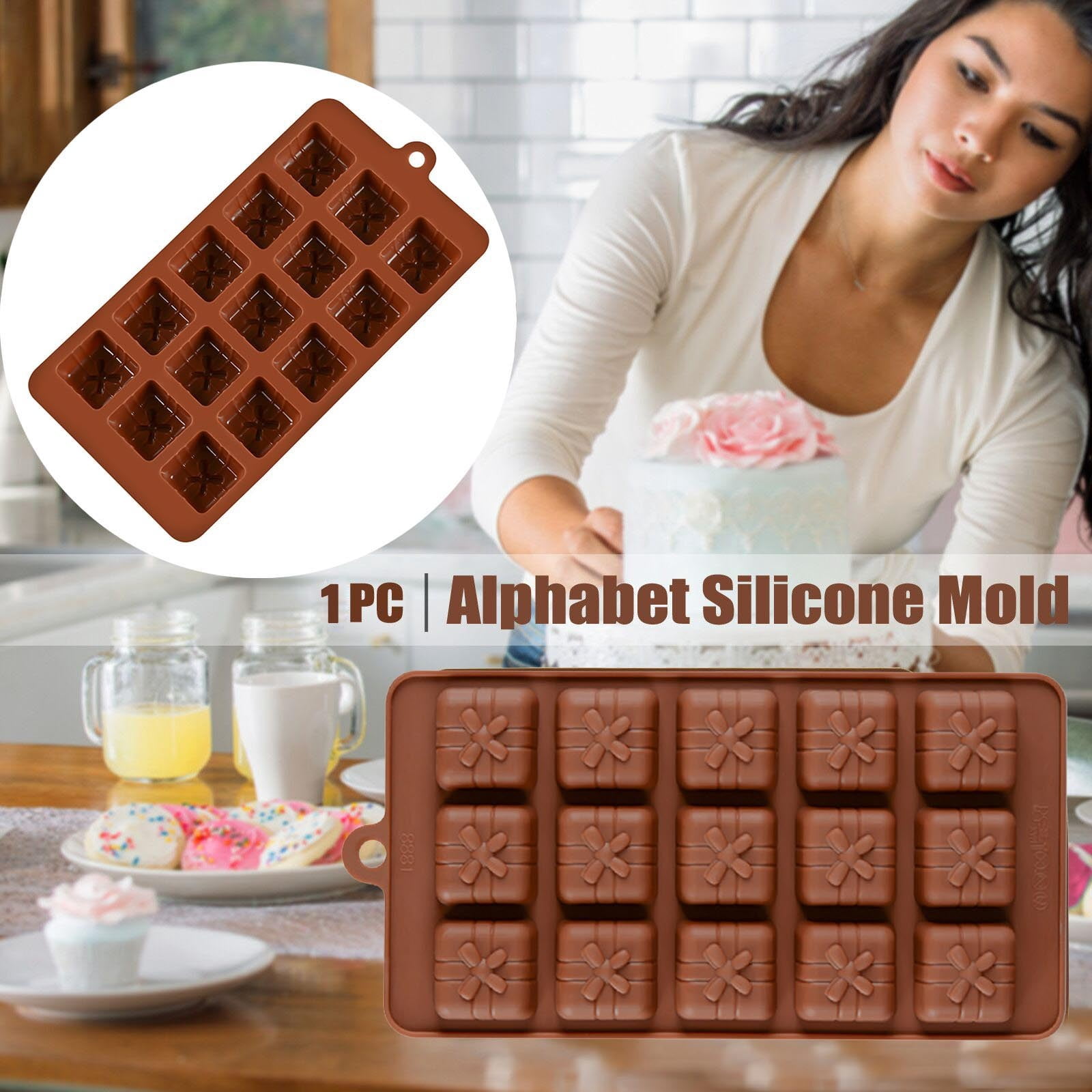 CozyQx Chocolate Bar Mold Jelly for Chocolate Round Shape Soap Cake ...